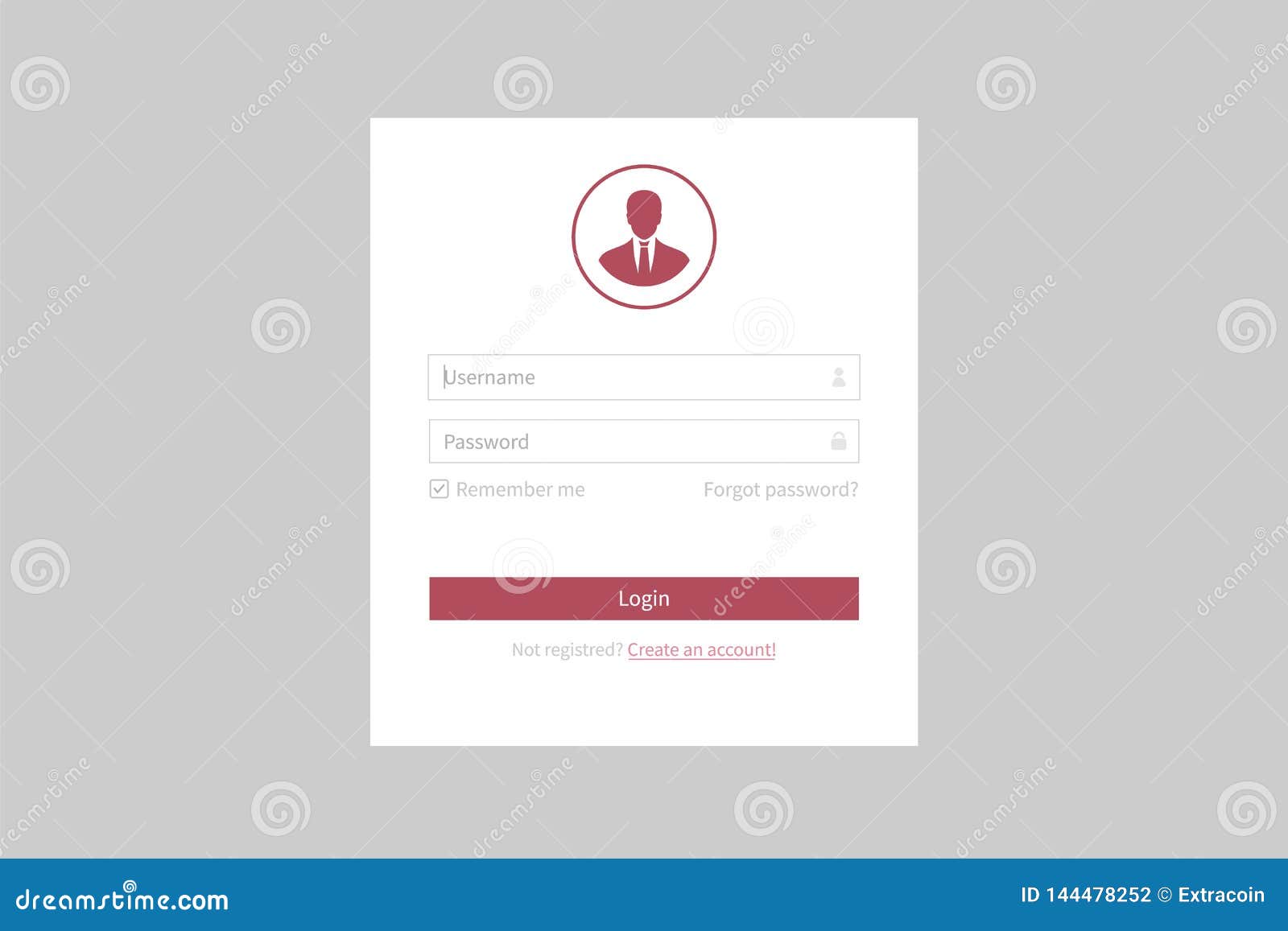 Login Form Template, Create Account Elements and Web Forms Stock Vector ... Login Form Template, Create Account Elements and Web Forms Stock Vector ...