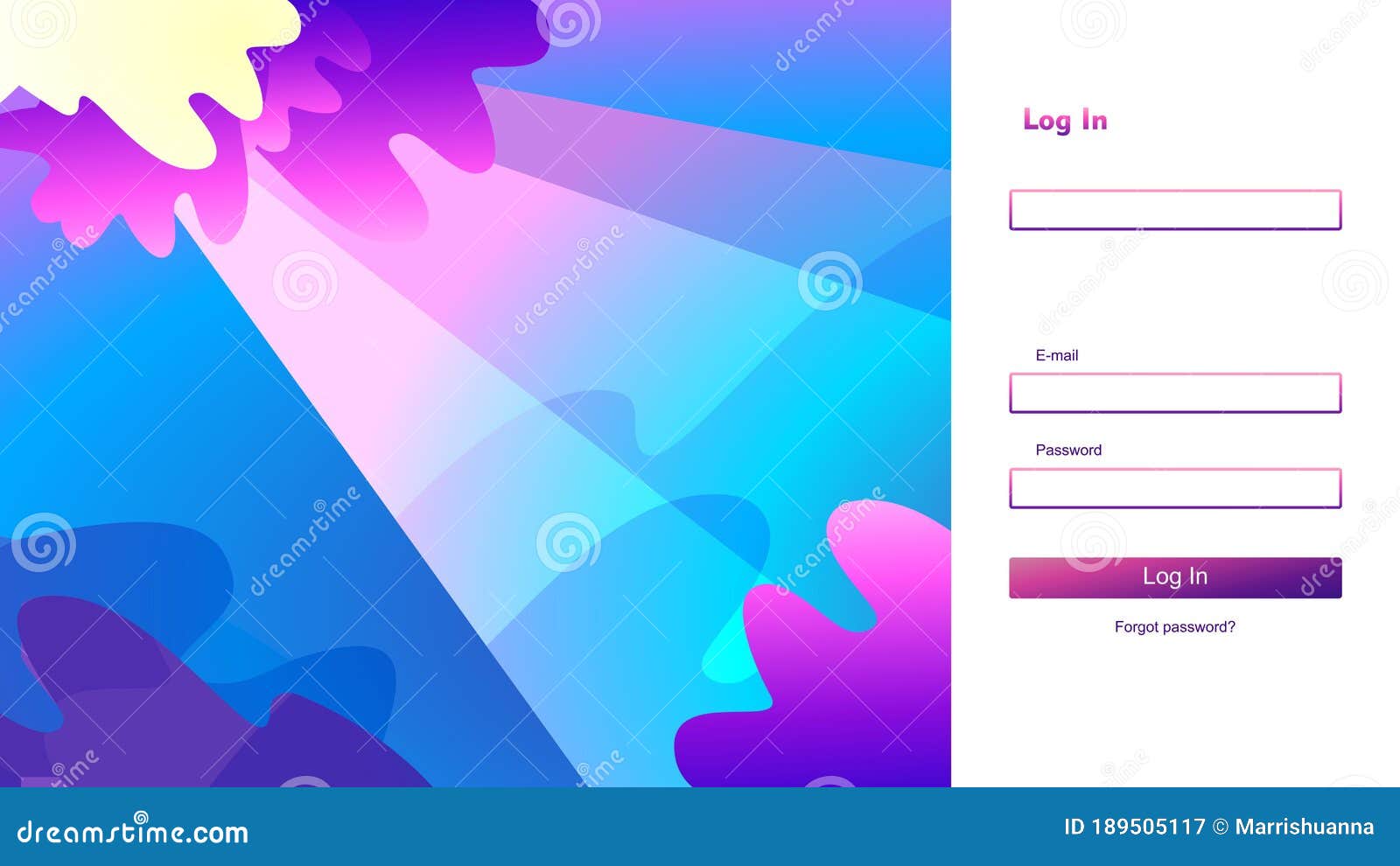 Login Form Vector Abstract Sea Landscape Website Stock Vector ...