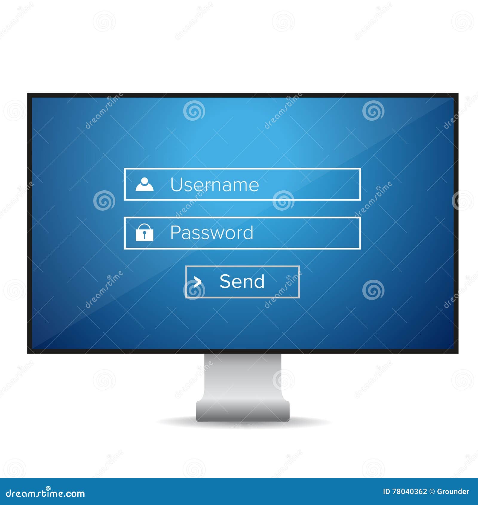 Login form vector blue stock vector. Illustration of blank - 78040362