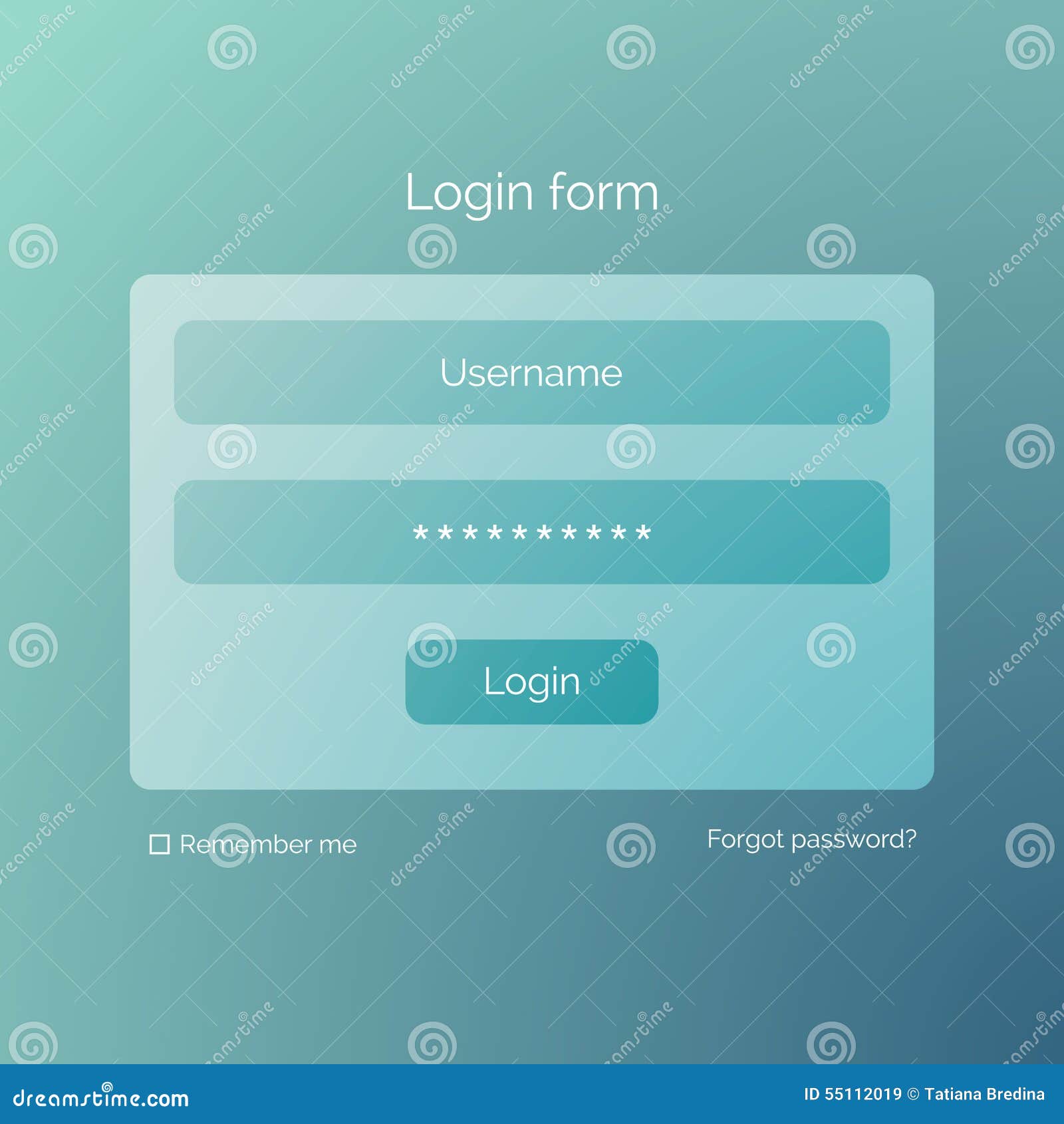 Login Form. Vector Template Stock Vector - Illustration of register ...