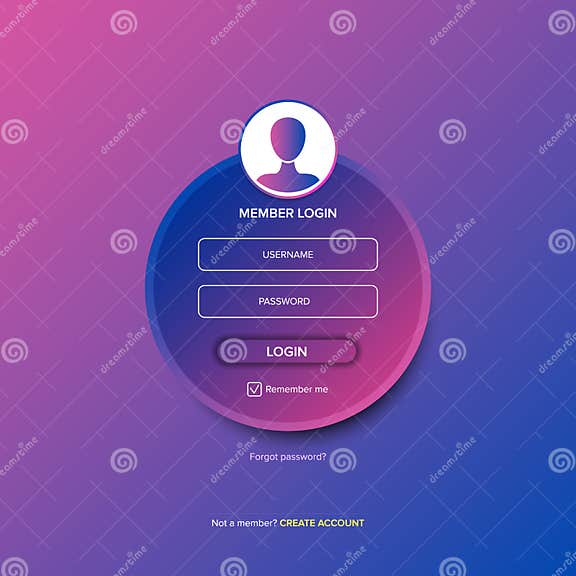 Login Form Web Page Design Template or Mock Up. Mobile Website Ui ...