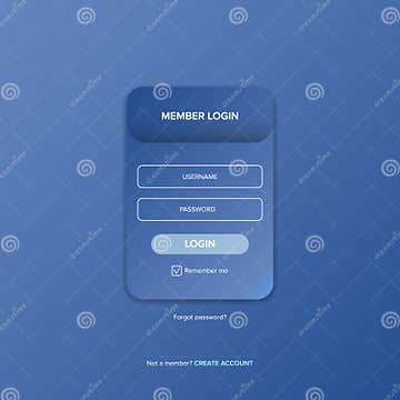 Login Form Web Page Design Template or Mock Up. Mobile Website Ui ...