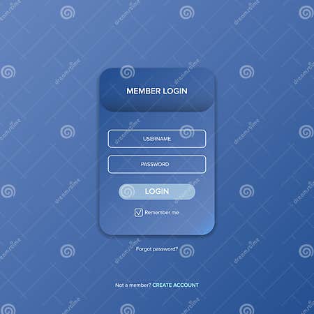 Login Form Web Page Design Template or Mock Up. Mobile Website Ui Vector Elements Set Stock ...