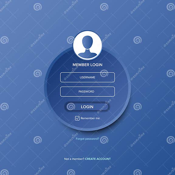 Login Form Web Page Design Template or Mock Up. Mobile Website Ui Vector Elements Set Stock ...