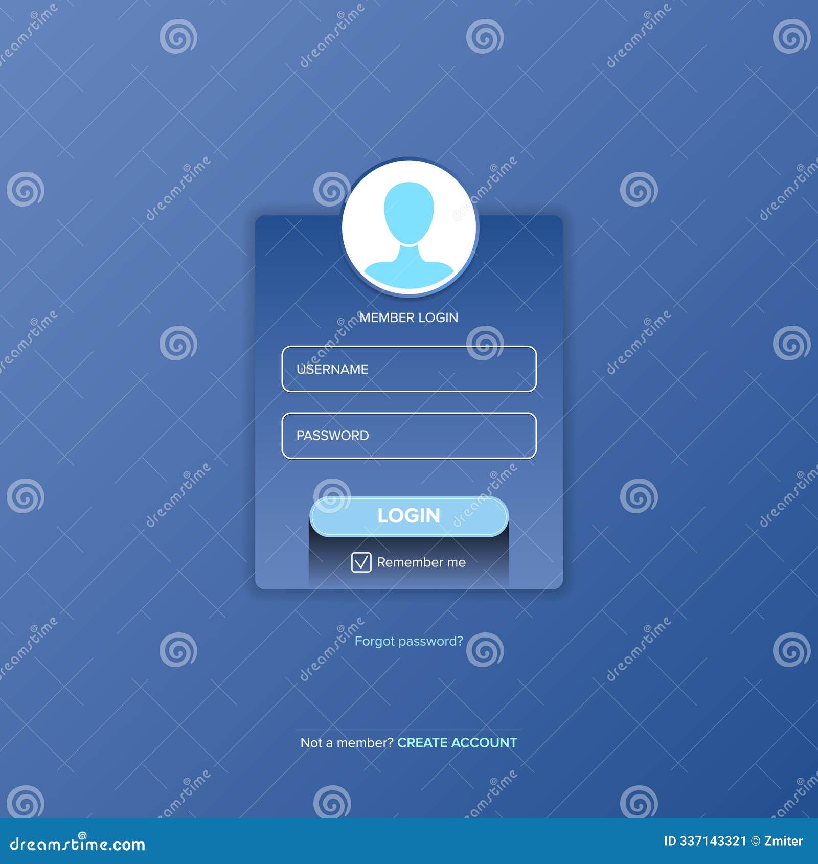 Login Form Web Page Design Template or Mock Up. Mobile Website Ui ...