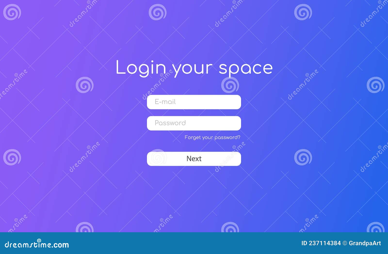 The Login Form for the Website. the User Interface Template. Vector ...