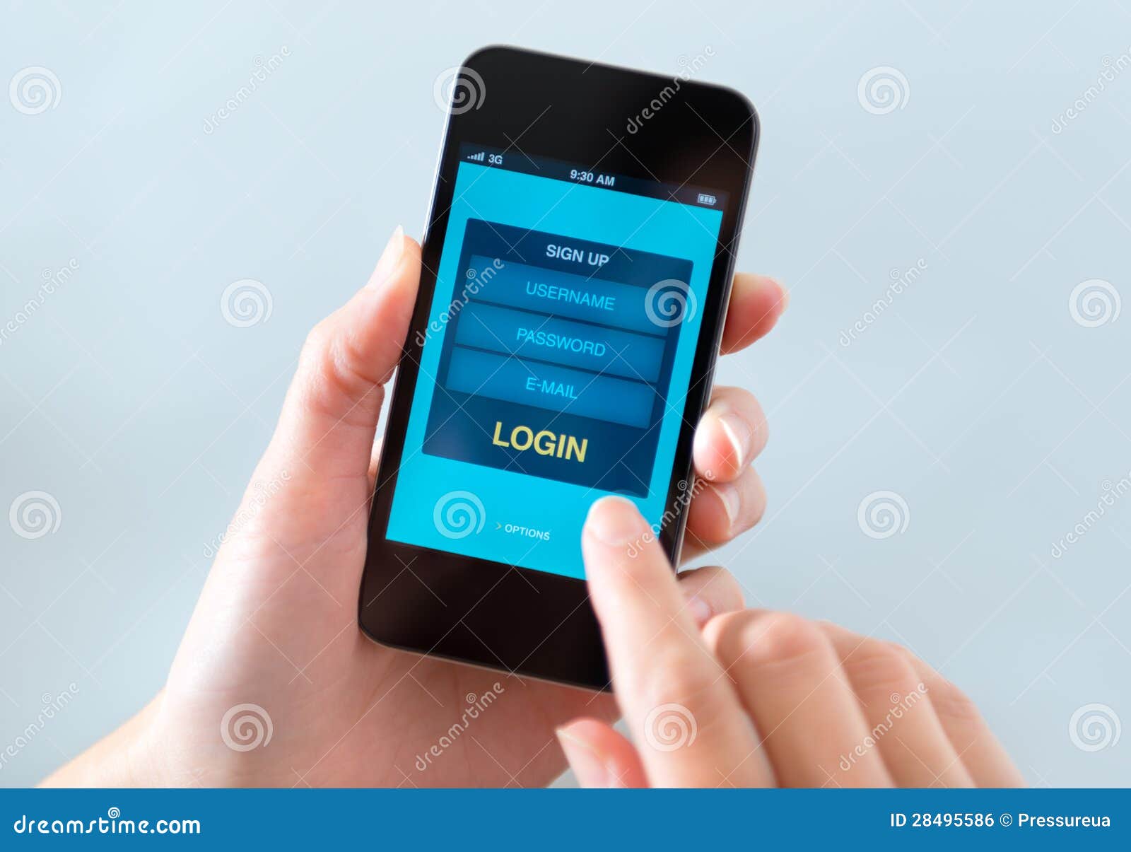 Login Form Window on Mobile Phone Stock Photo - Image of device, button ...