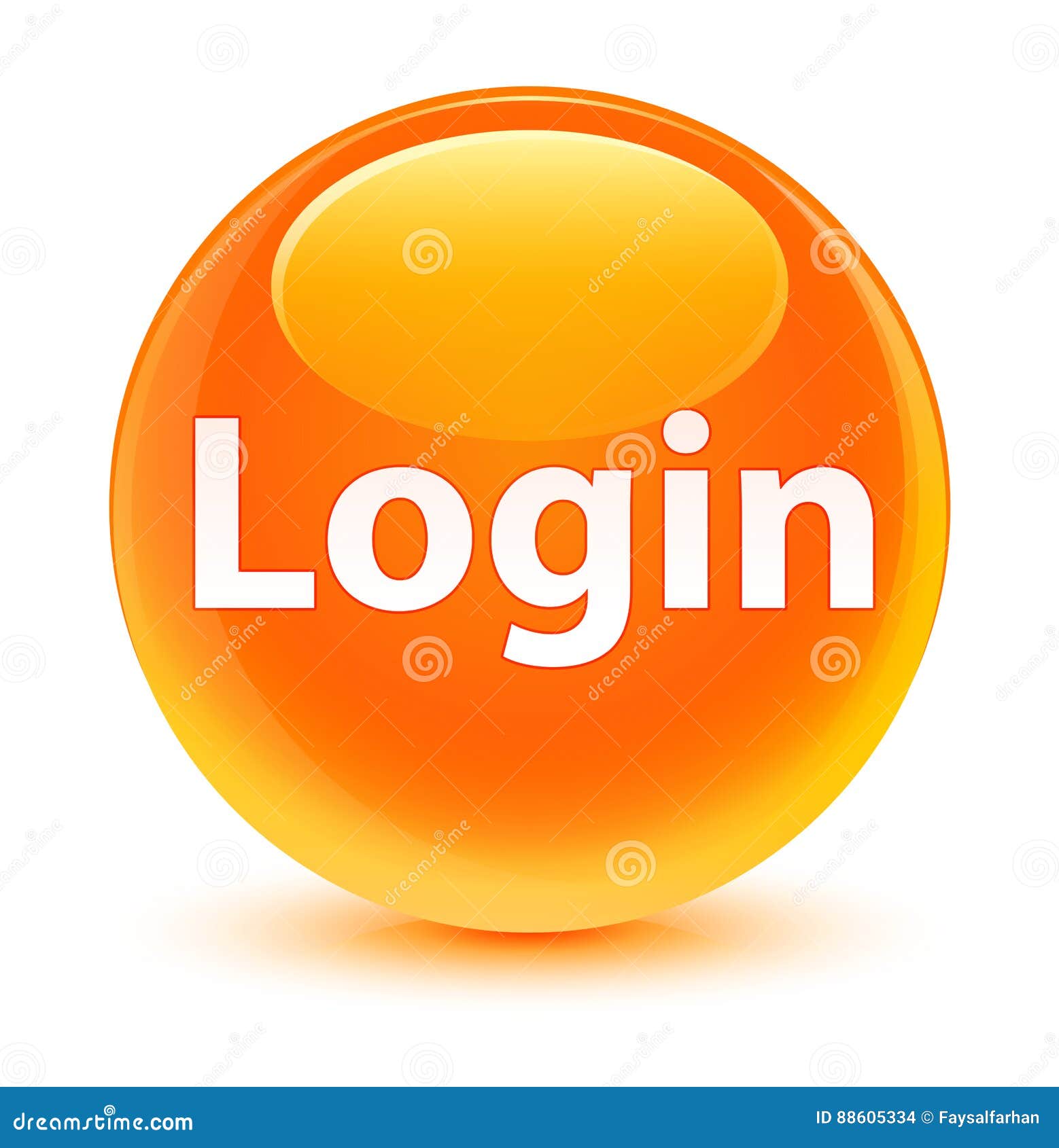 Login Glassy Orange Round Button Stock Illustration - Illustration of ...