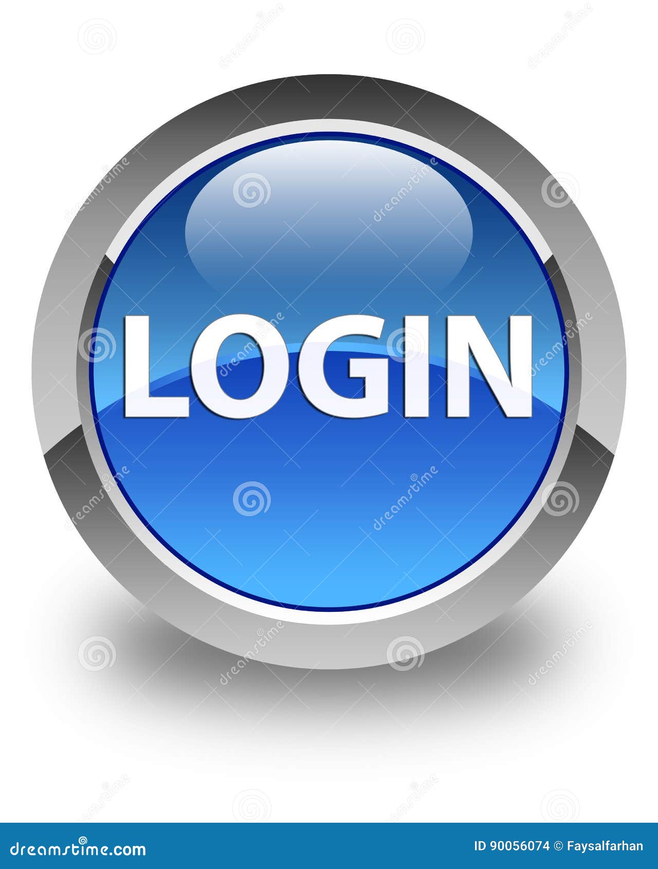 Login Glossy Blue Round Button Stock Illustration - Illustration of ...