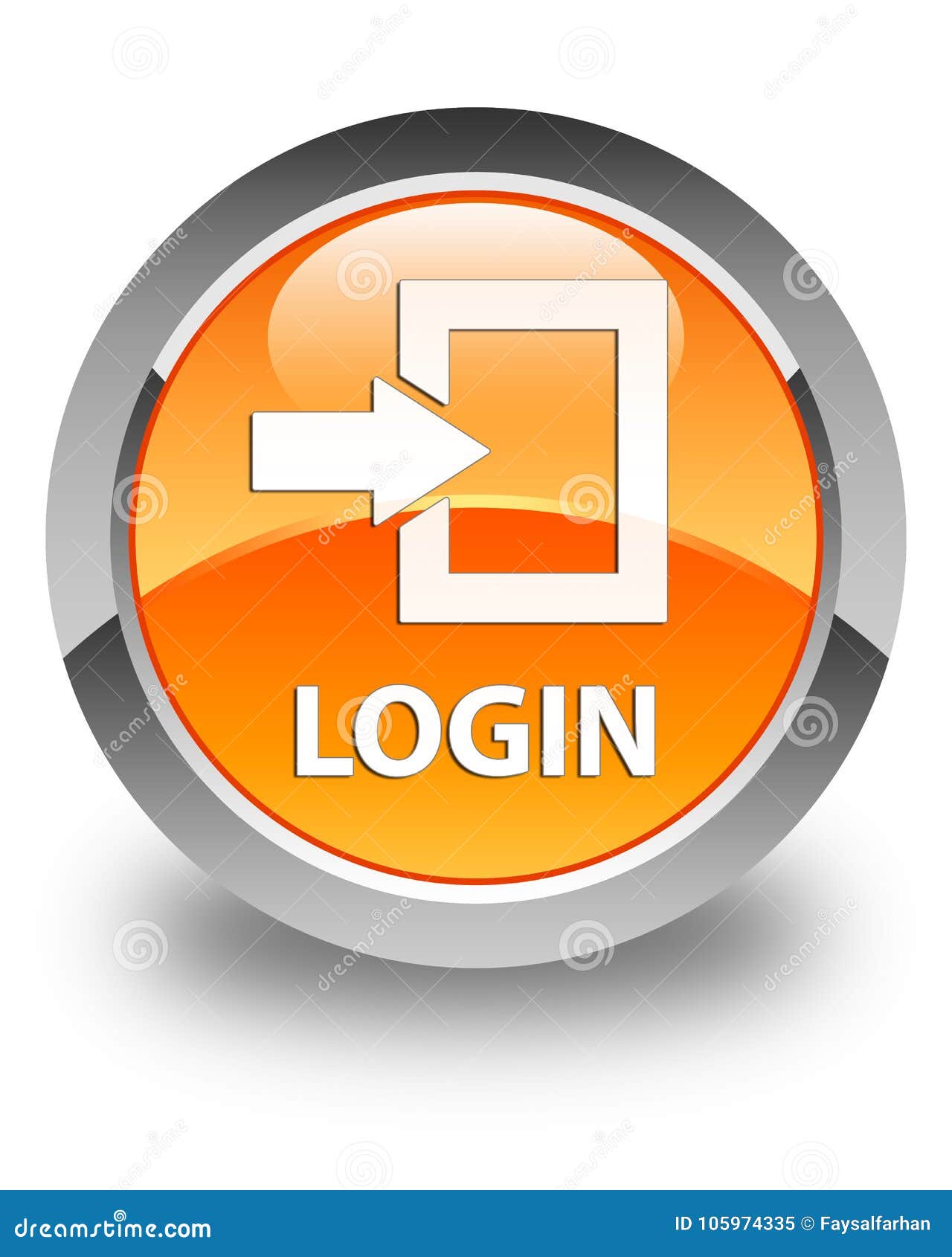 Login Glossy Orange Round Button Stock Illustration - Illustration of ...