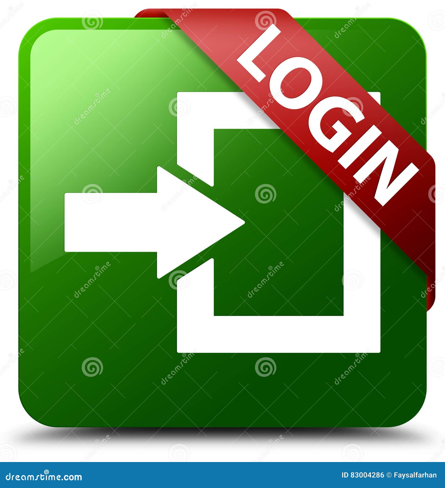 Login green square button stock illustration. Illustration of open ...