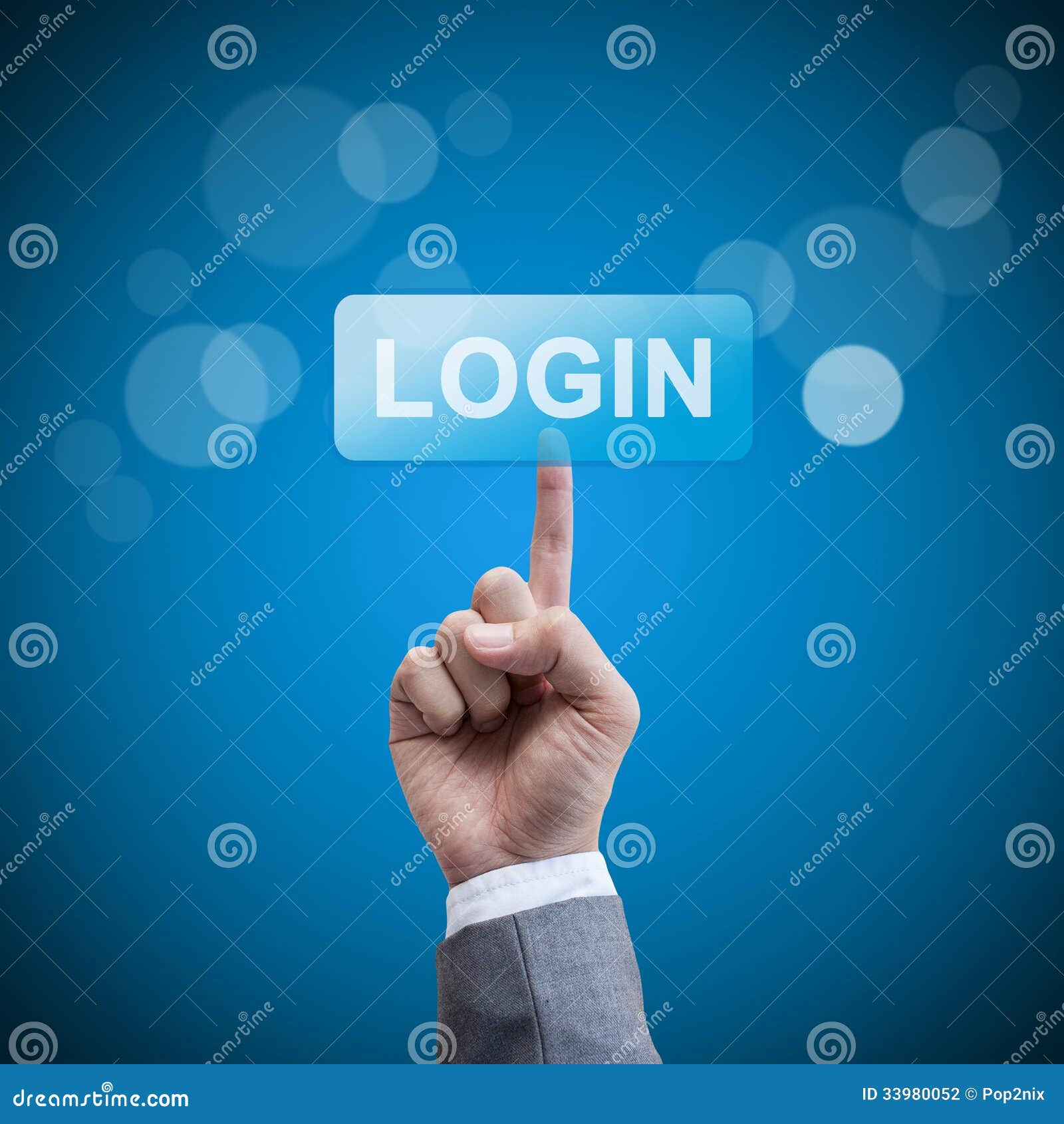 Login. Hand Man Pressing Login Button. Stock Photo - Image of ...