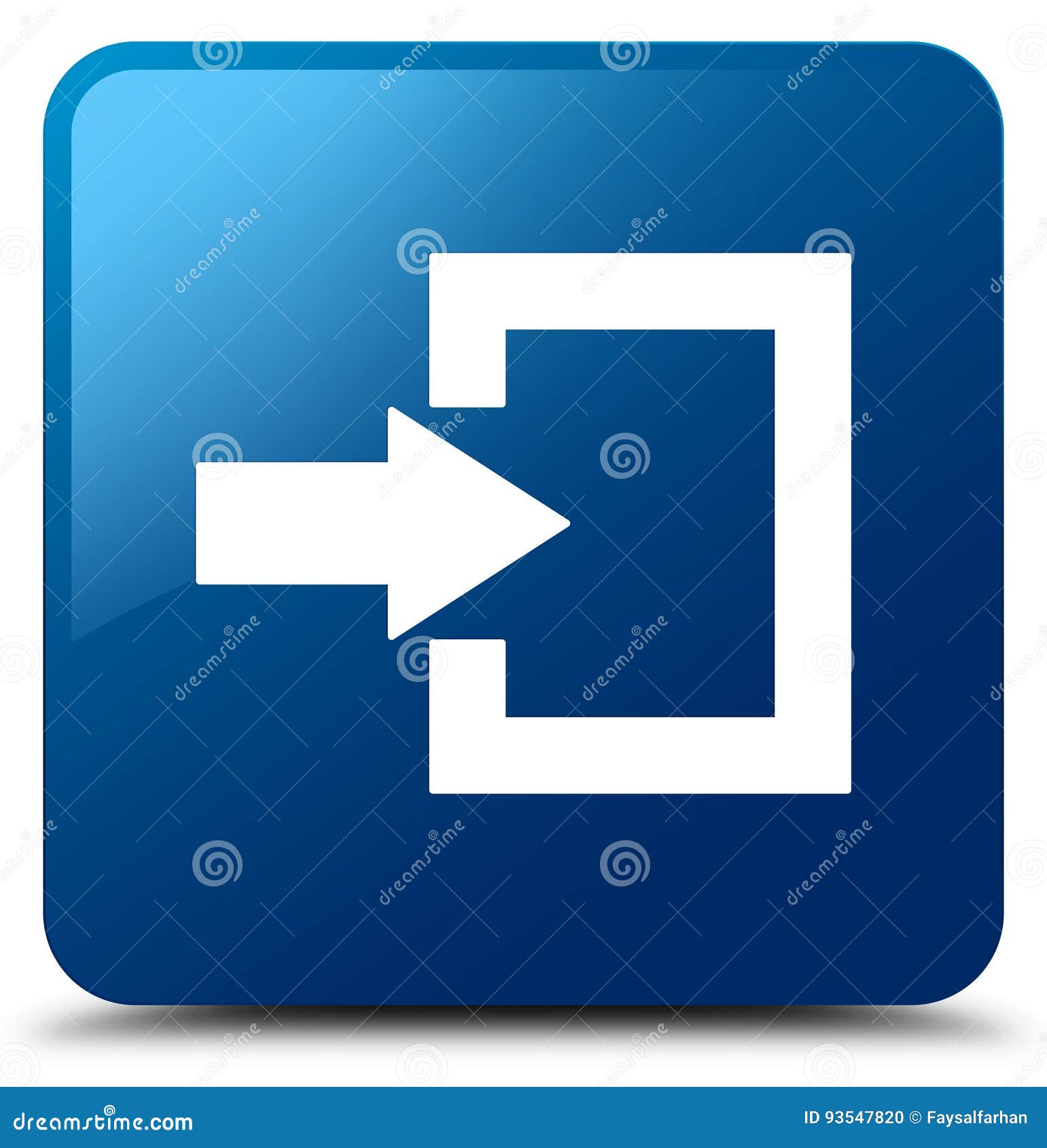 Login Icon Blue Square Button Stock Illustration - Illustration of ...