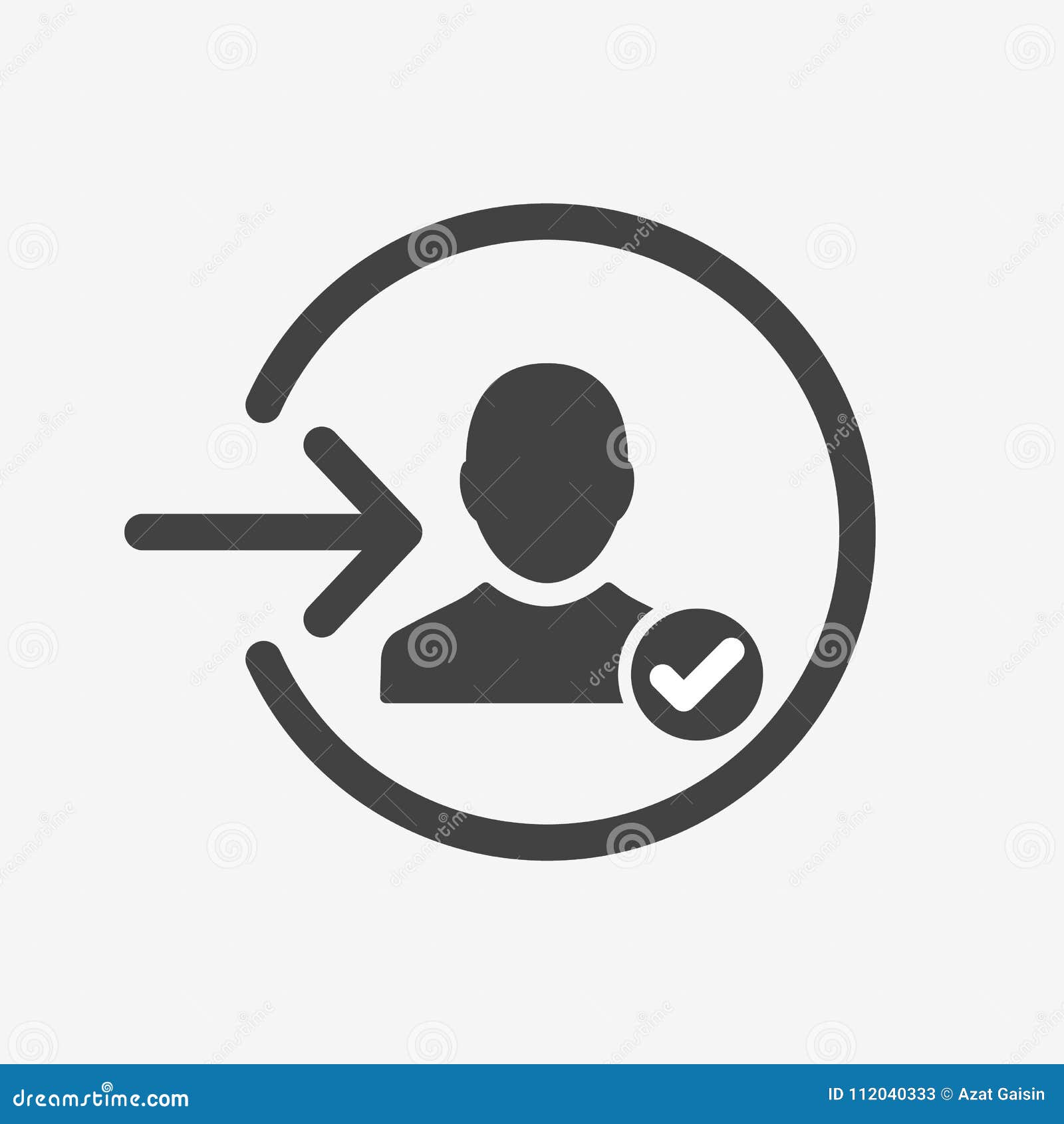 Login Icon with Check Sign. Login Icon and Approved, Confirm, Done ...