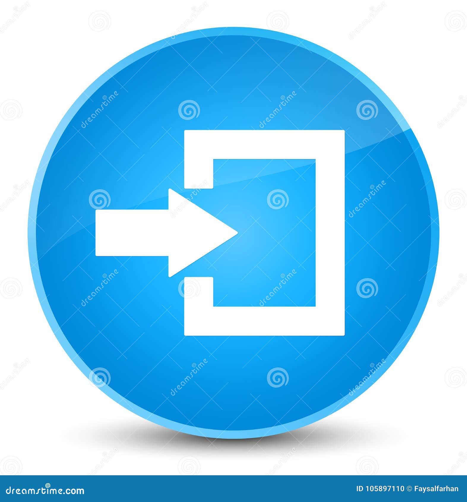 Login Icon Elegant Cyan Blue Round Button Stock Illustration ...