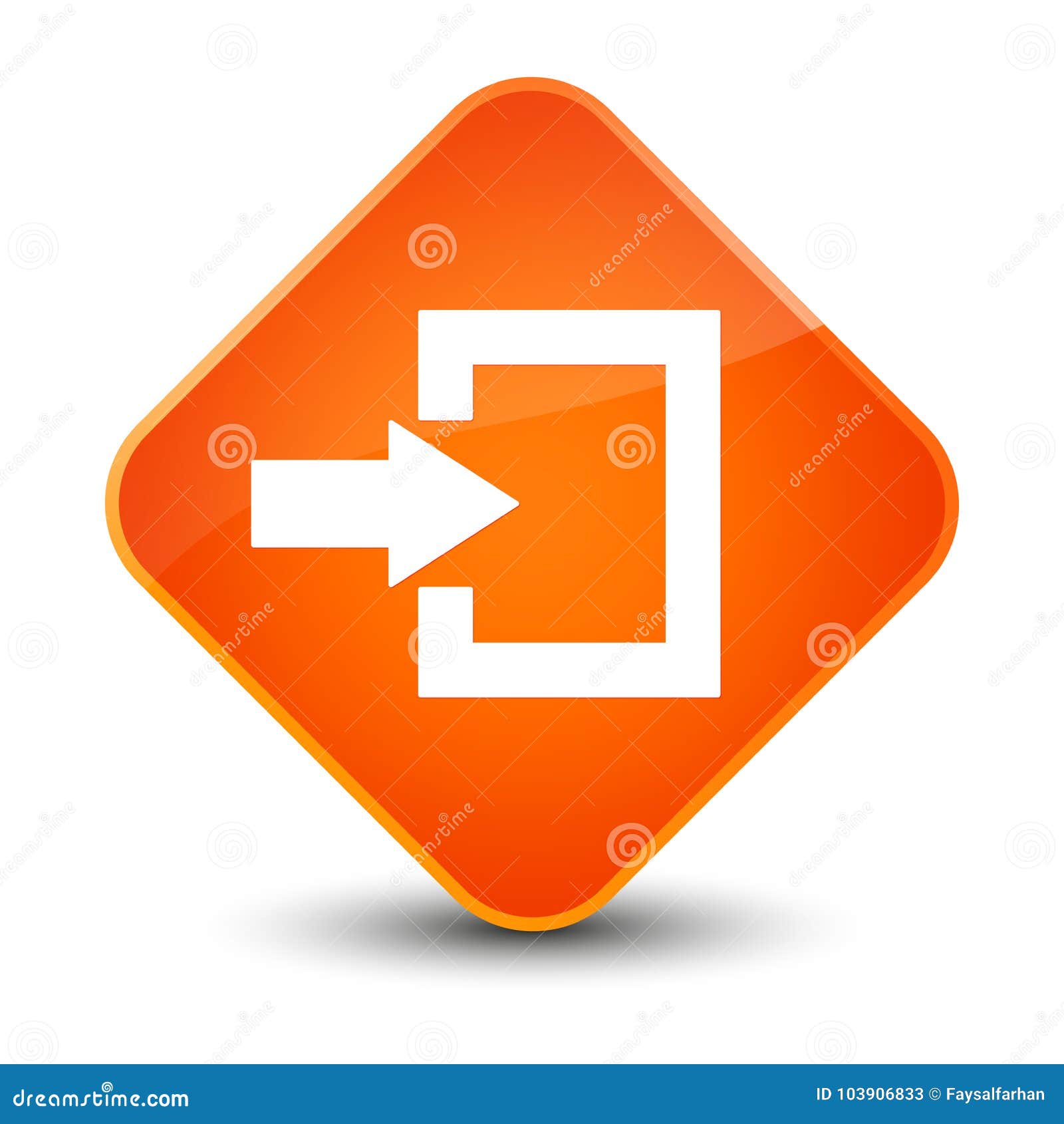 Login Icon Elegant Orange Diamond Button Stock Illustration ...