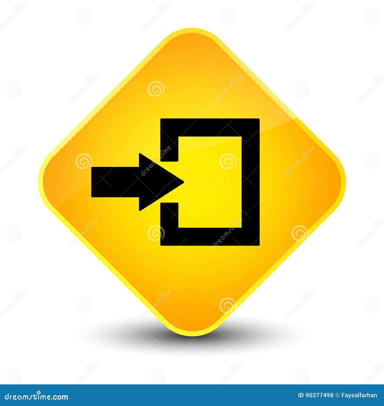 Login Icon Elegant Yellow Diamond Button Stock Illustration ...