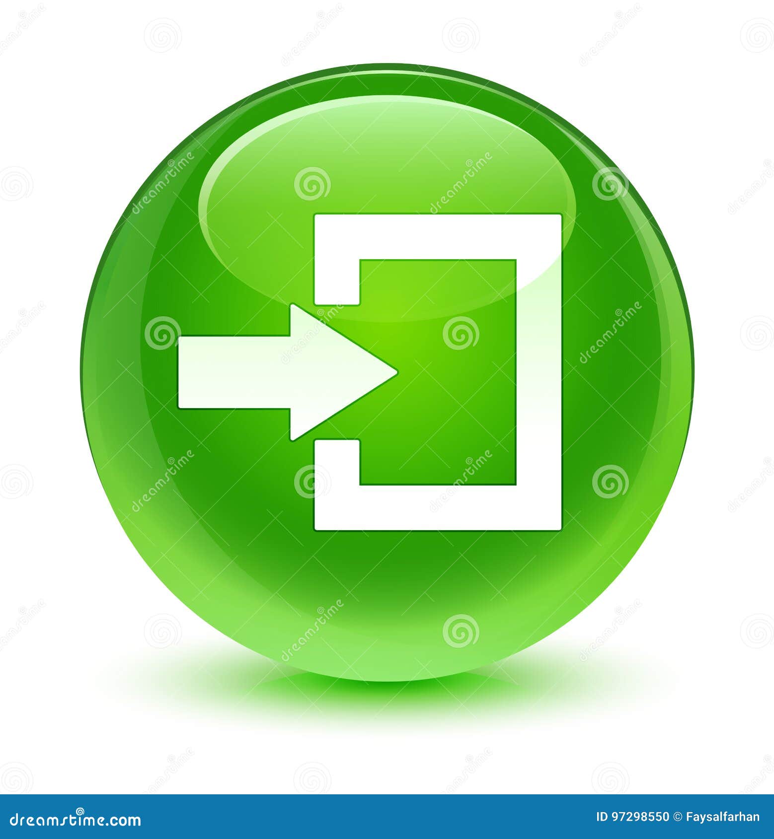 Login Icon Glassy Green Round Button Stock Illustration - Illustration ...