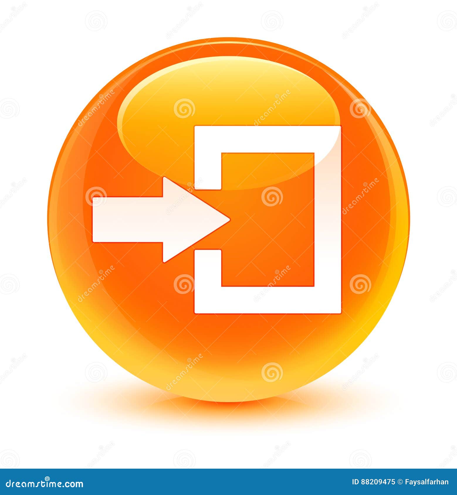 Login Icon Glassy Orange Round Button Stock Illustration - Illustration ...
