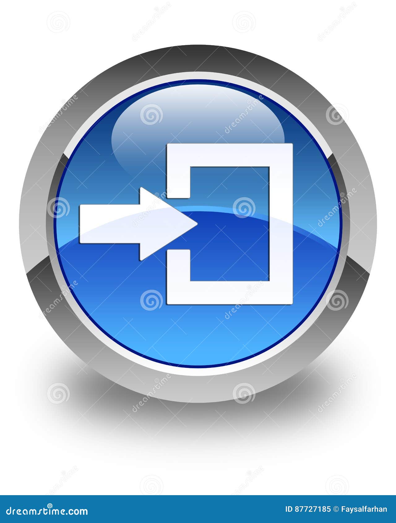 Login Icon Glossy Blue Round Button Stock Illustration - Illustration ...