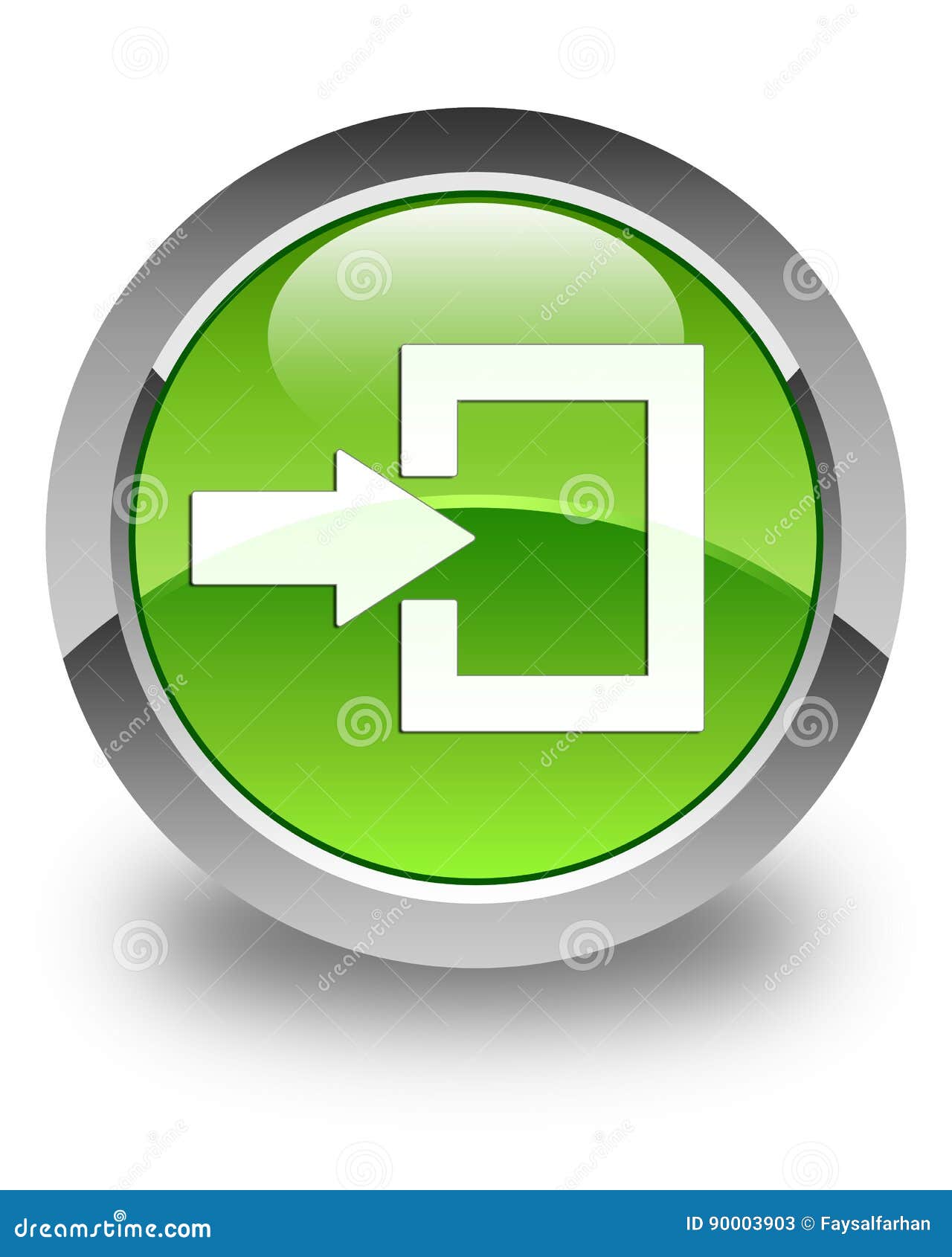 Login Icon Glossy Green Round Button Stock Illustration - Illustration ...