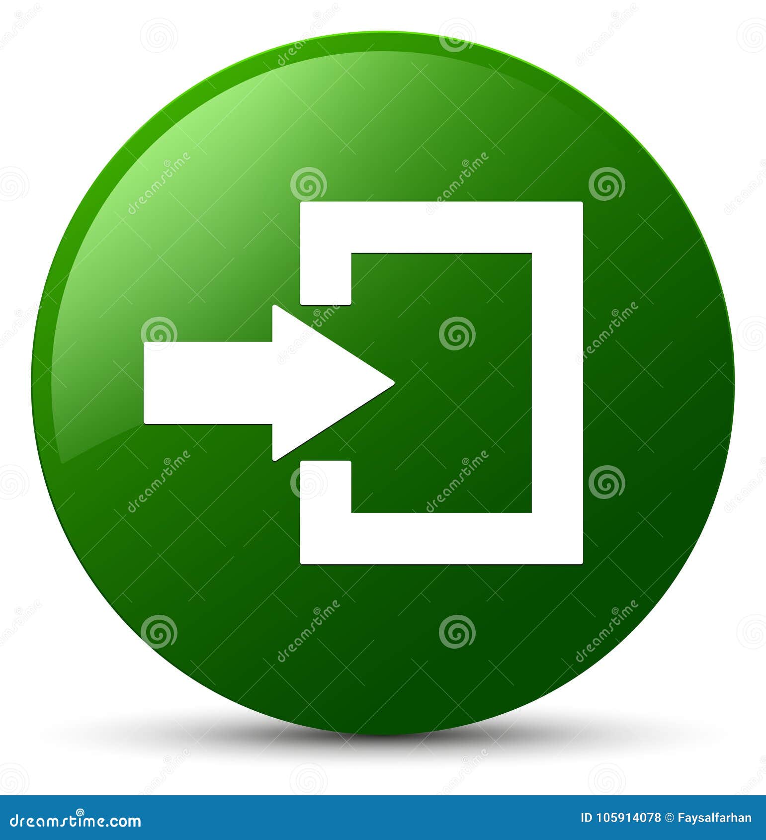 Login Icon Green Round Button Stock Illustration - Illustration of ...