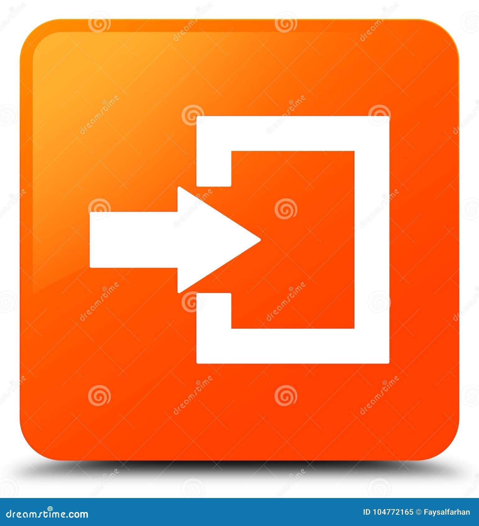 Login Icon Orange Square Button Stock Illustration - Illustration of ...