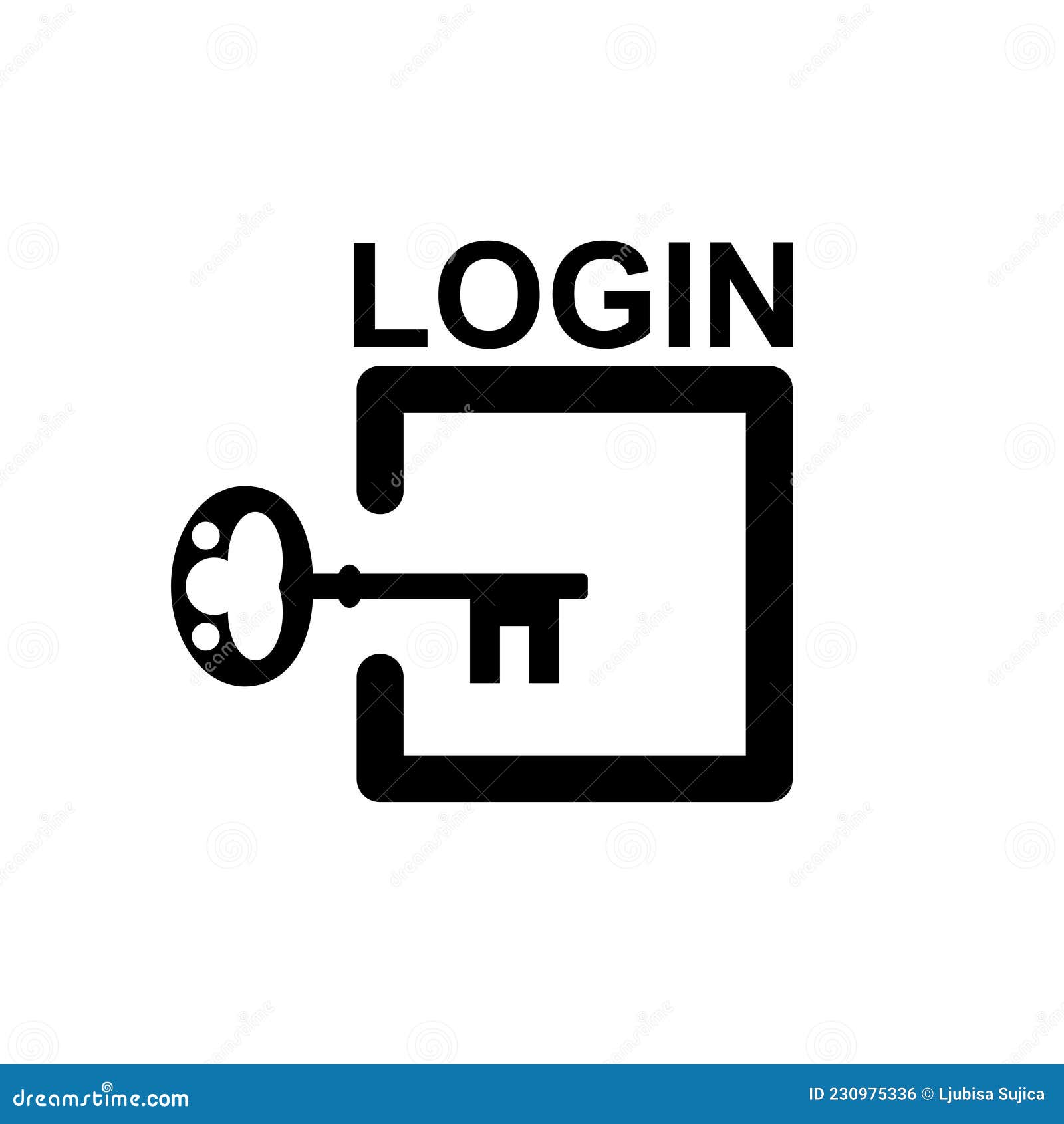 Black Login Icon Isolated on White Background Stock Vector ...