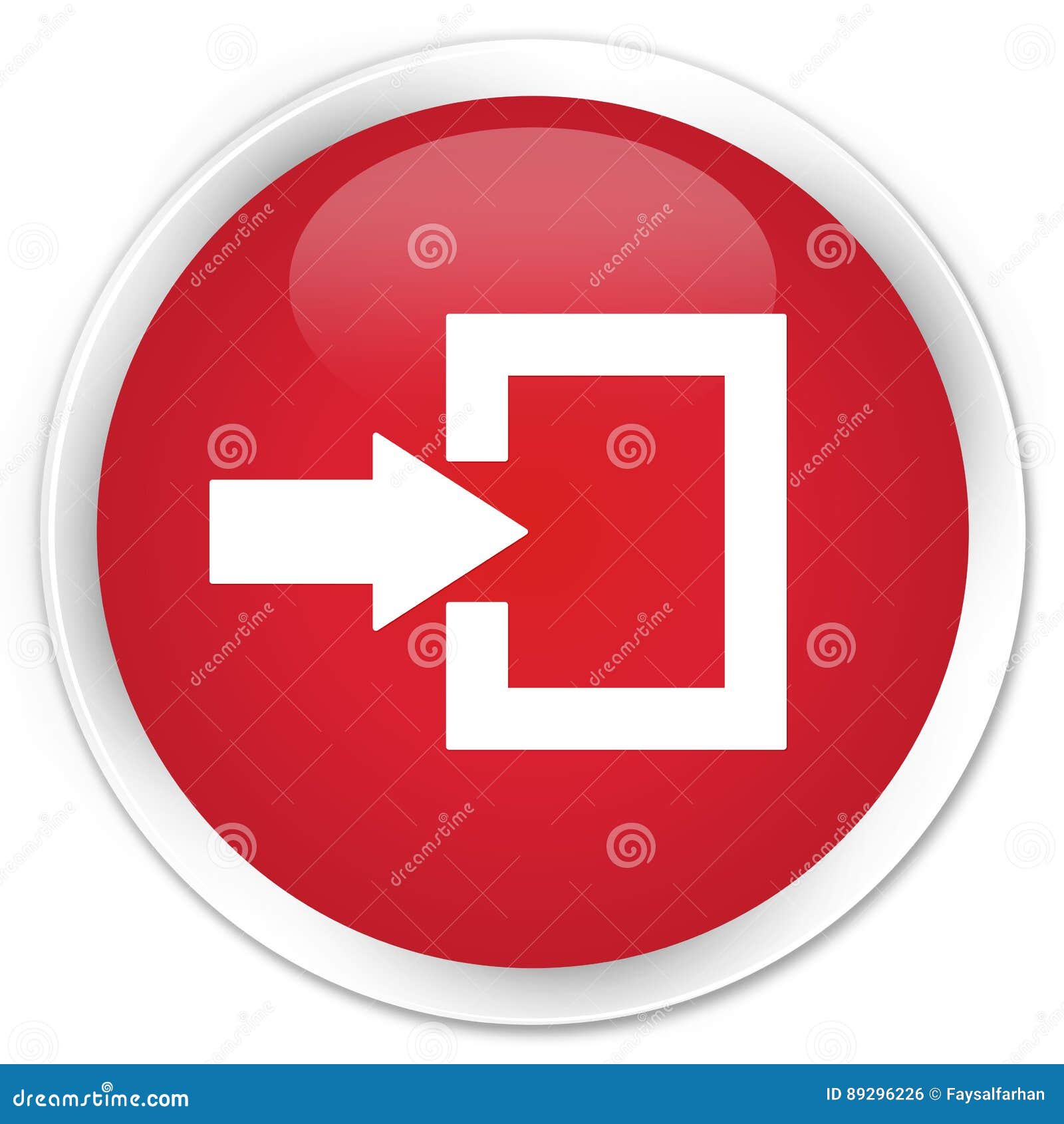 Login Icon Premium Red Round Button Stock Illustration - Illustration ...