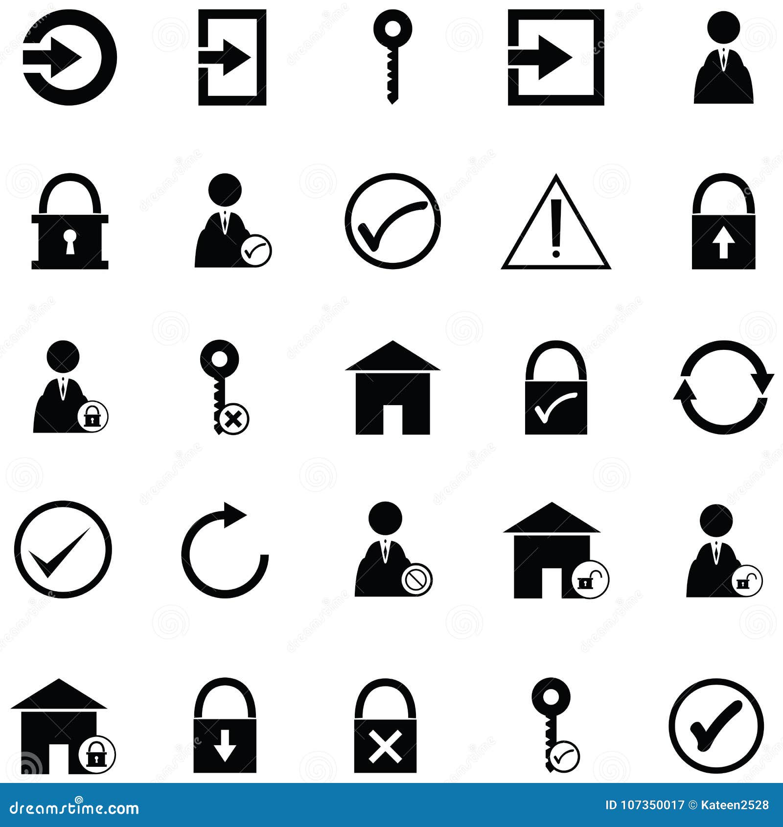 Login icon set stock vector. Illustration of user, avatar - 107350017