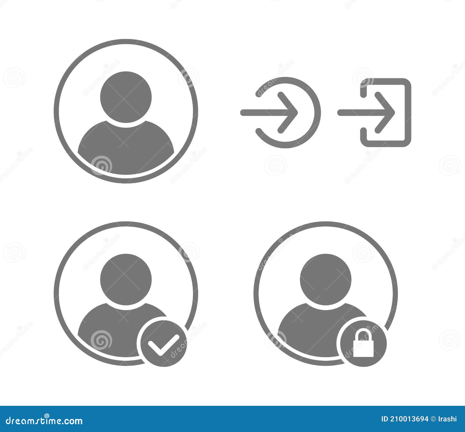 Login icon set stock vector. Illustration of interface - 210013694