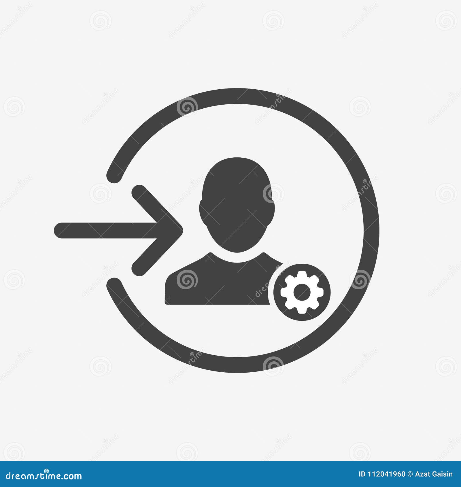 Login Icon with Settings Sign. Login Icon and Customize, Setup, Manage ...