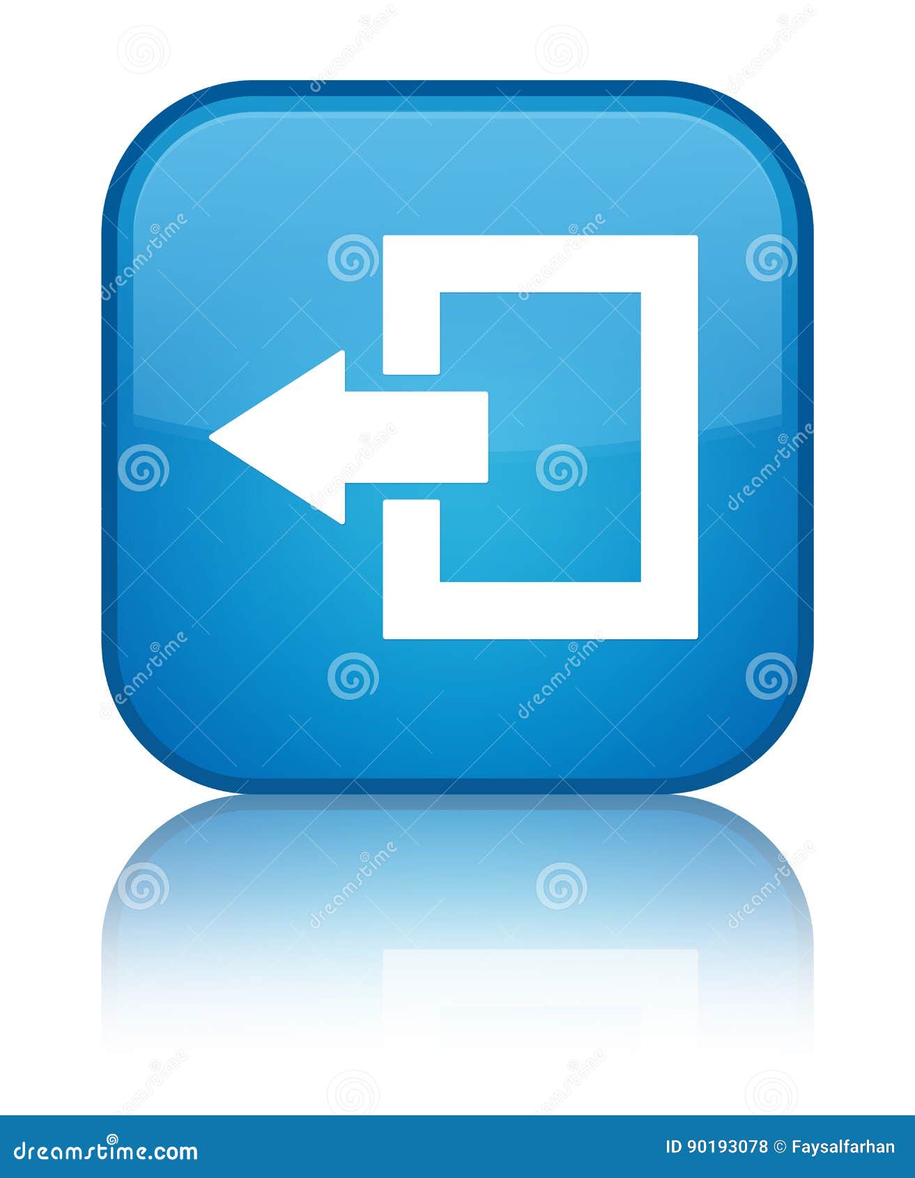 Login Icon Special Cyan Blue Square Button Stock Illustration ...