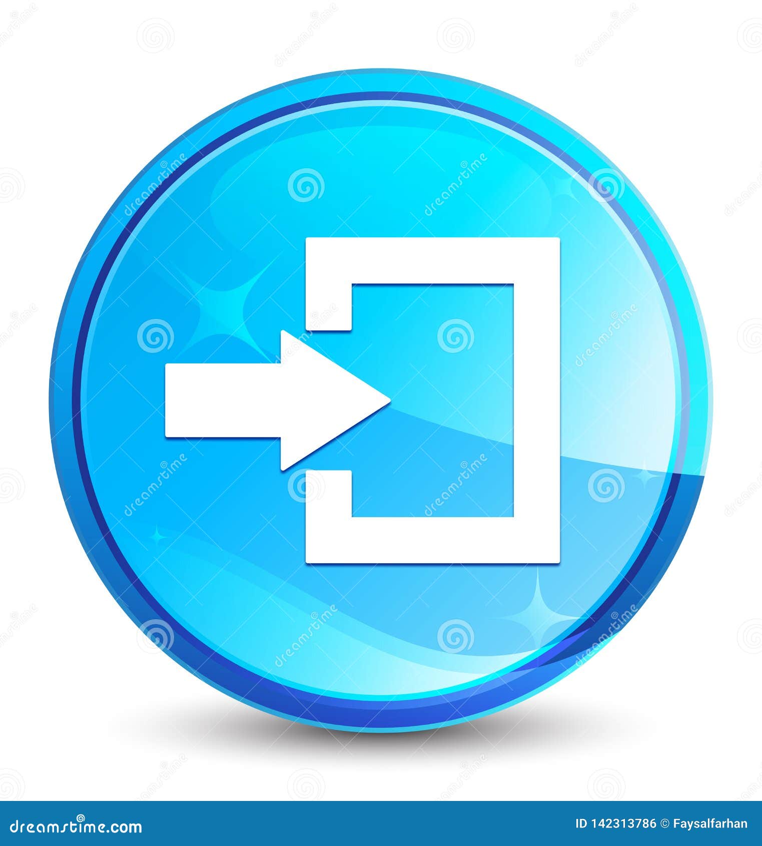 Login Icon Splash Natural Blue Round Button Stock Vector - Illustration ...