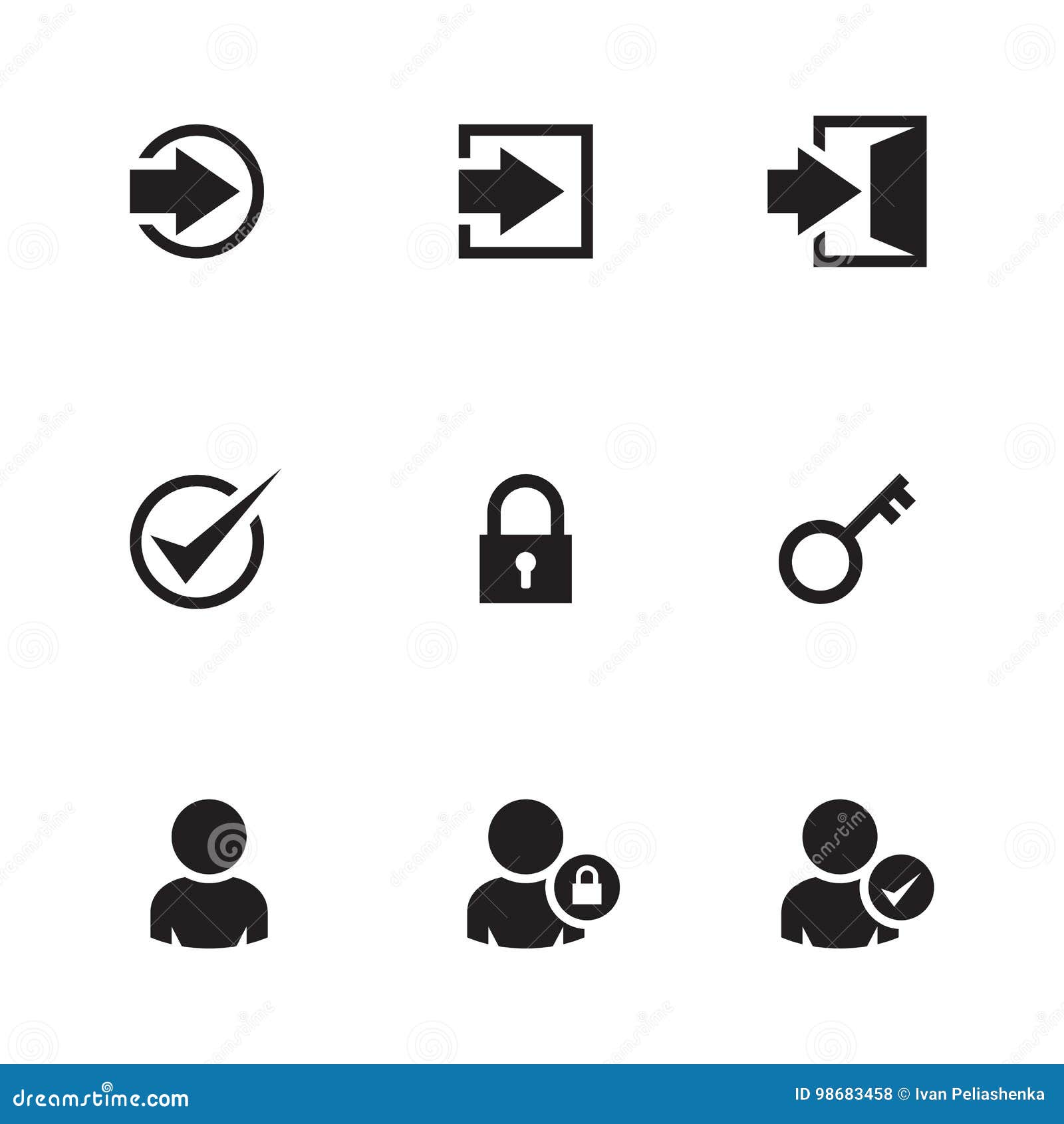 Login icons stock illustration. Illustration of member - 98683458