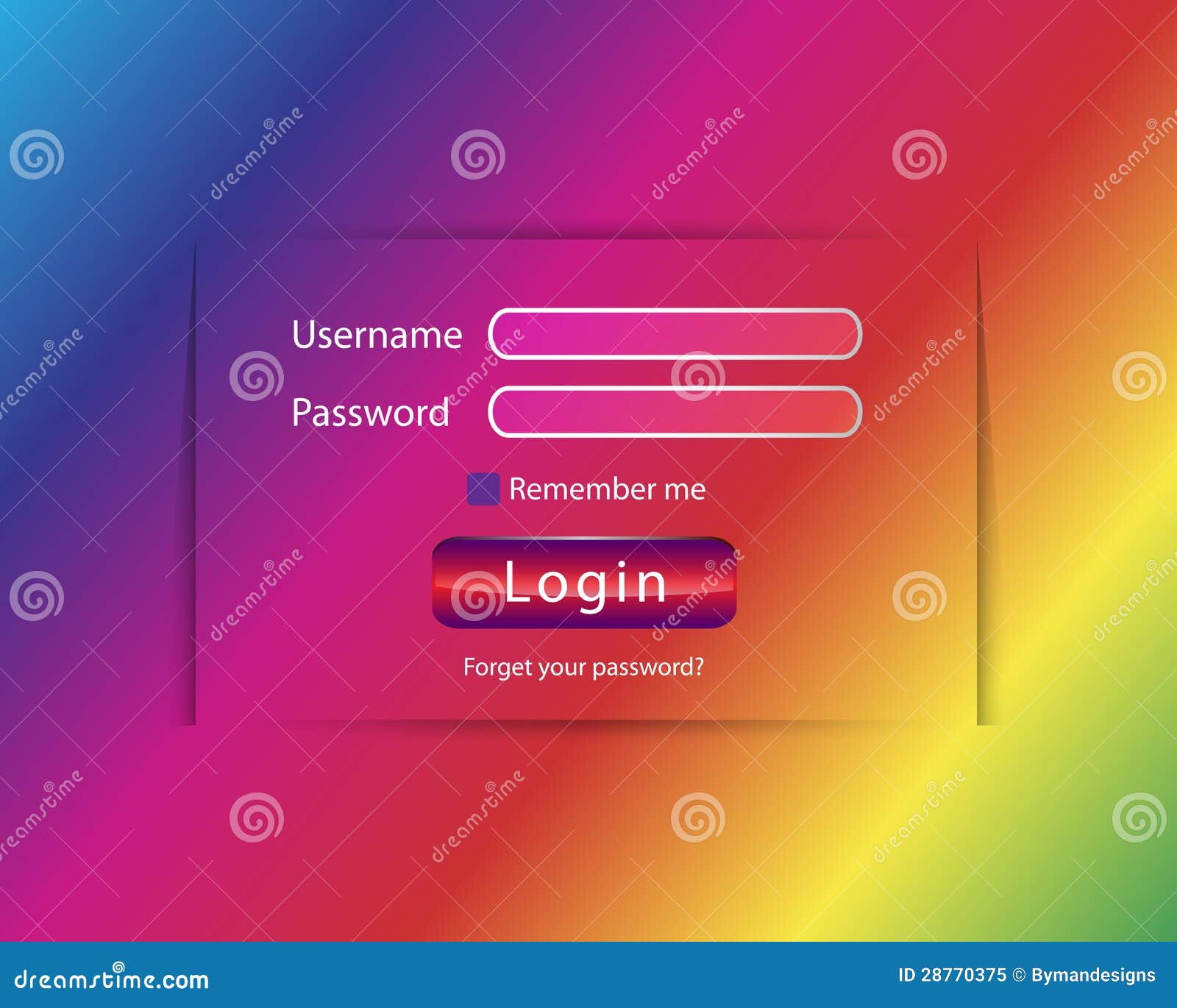 Login interface color stock vector. Illustration of blank - 28770375