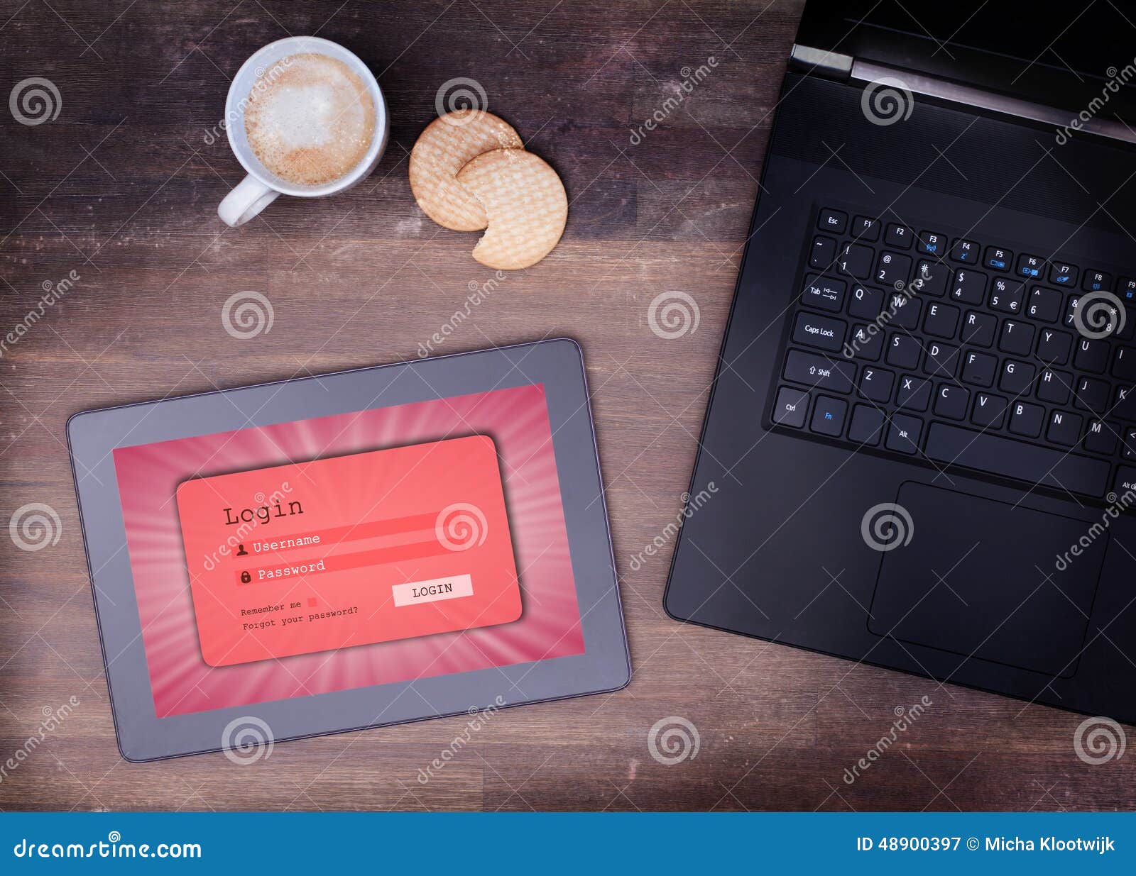 Login Interface on Tablet - Username and Password Stock Image - Image ...
