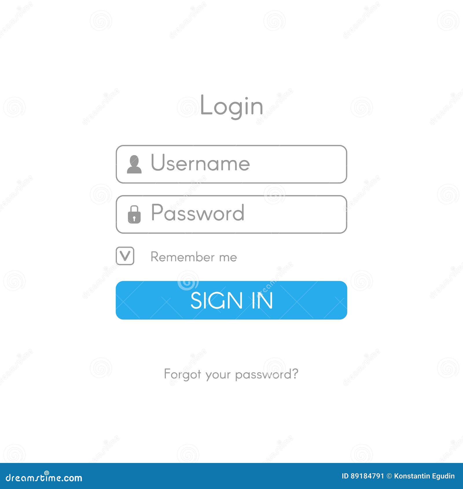 Login Interface for Web Design Stock Vector - Illustration of check ...