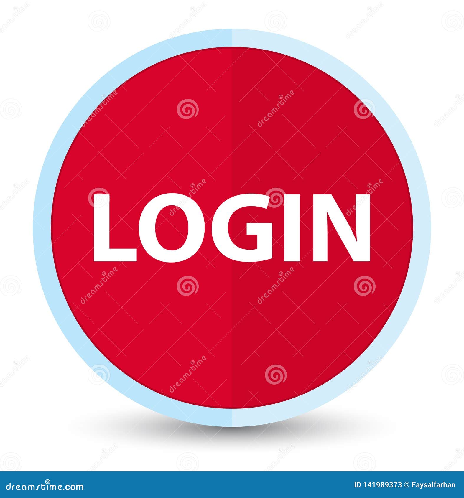Login Flat Prime Red Round Button Stock Vector - Illustration of enter ...