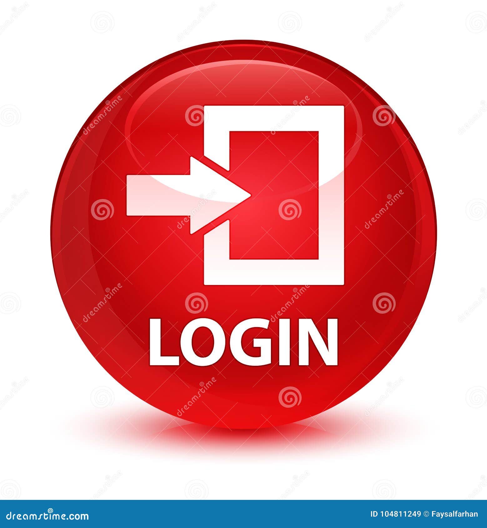 Login Glassy Red Round Button Stock Illustration - Illustration of ...