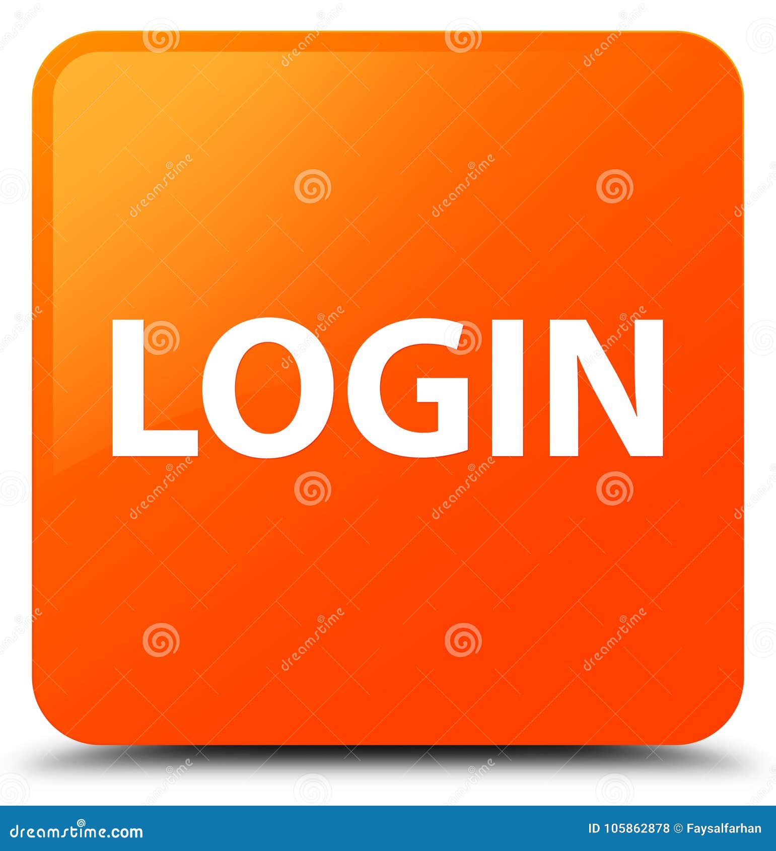 Login orange square button stock illustration. Illustration of connect ...
