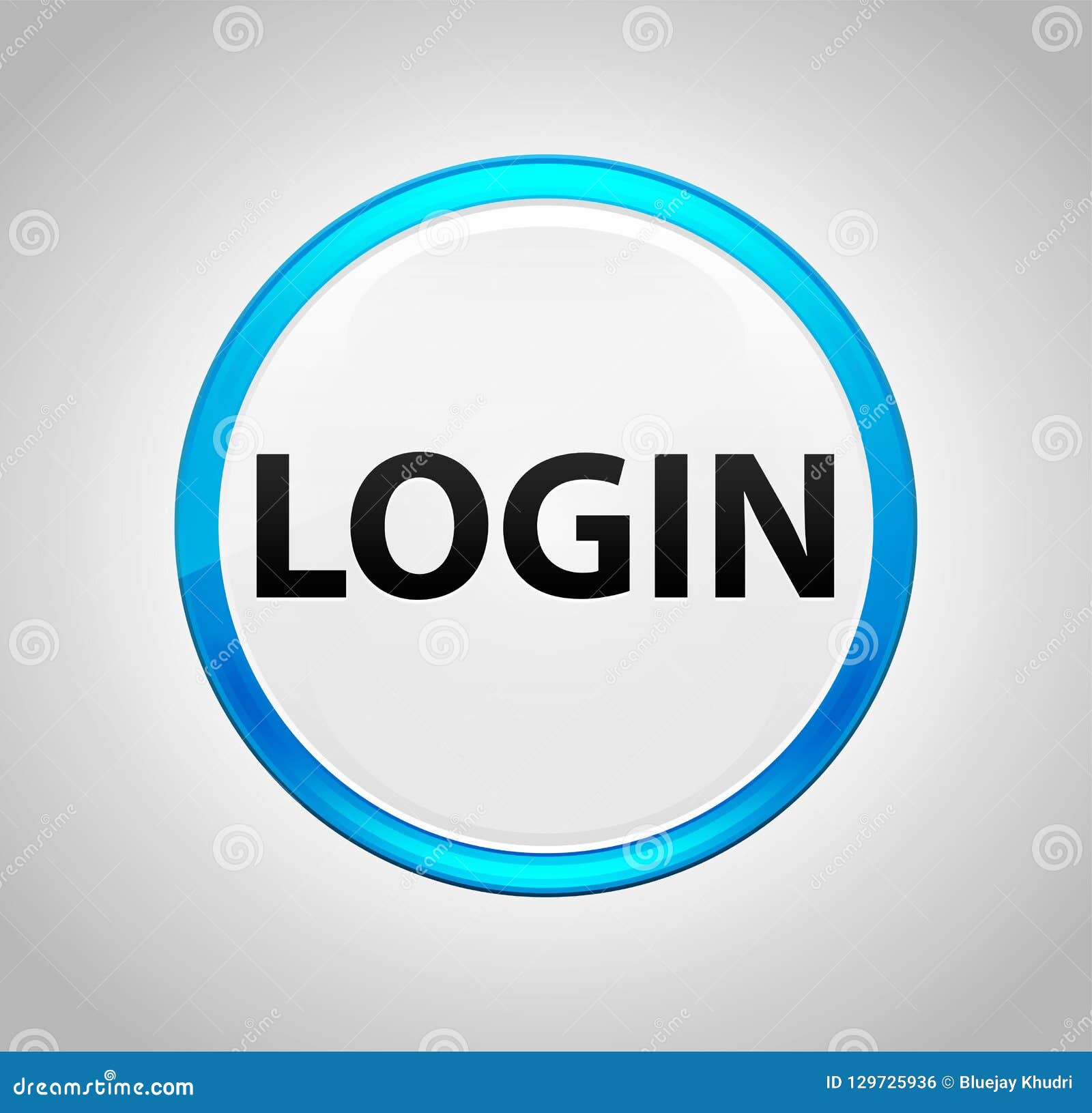 Login Round Blue Push Button Stock Illustration - Illustration of ...
