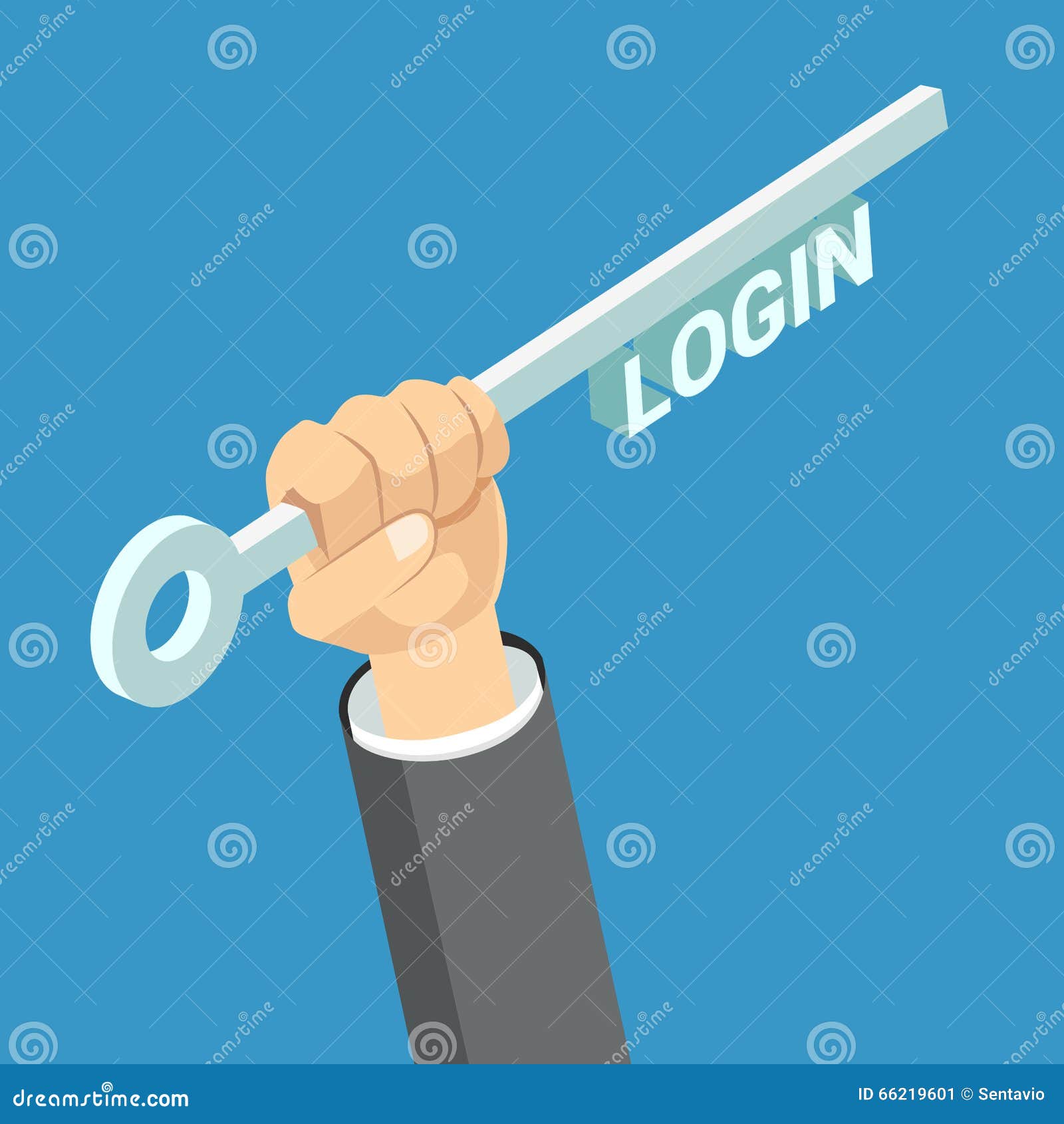 Login Key Access Hand Holding Flat Isometric Vector 3d Stock Vector ...