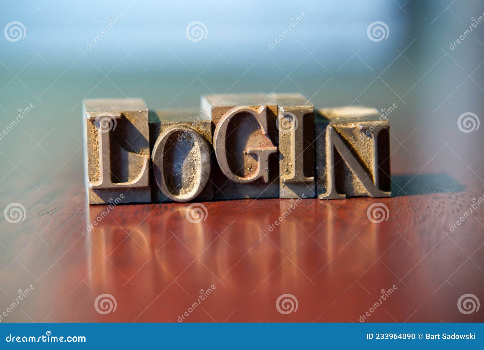 The Word Login Composed Out of Vintage Printers Blocks Stock Photo ...