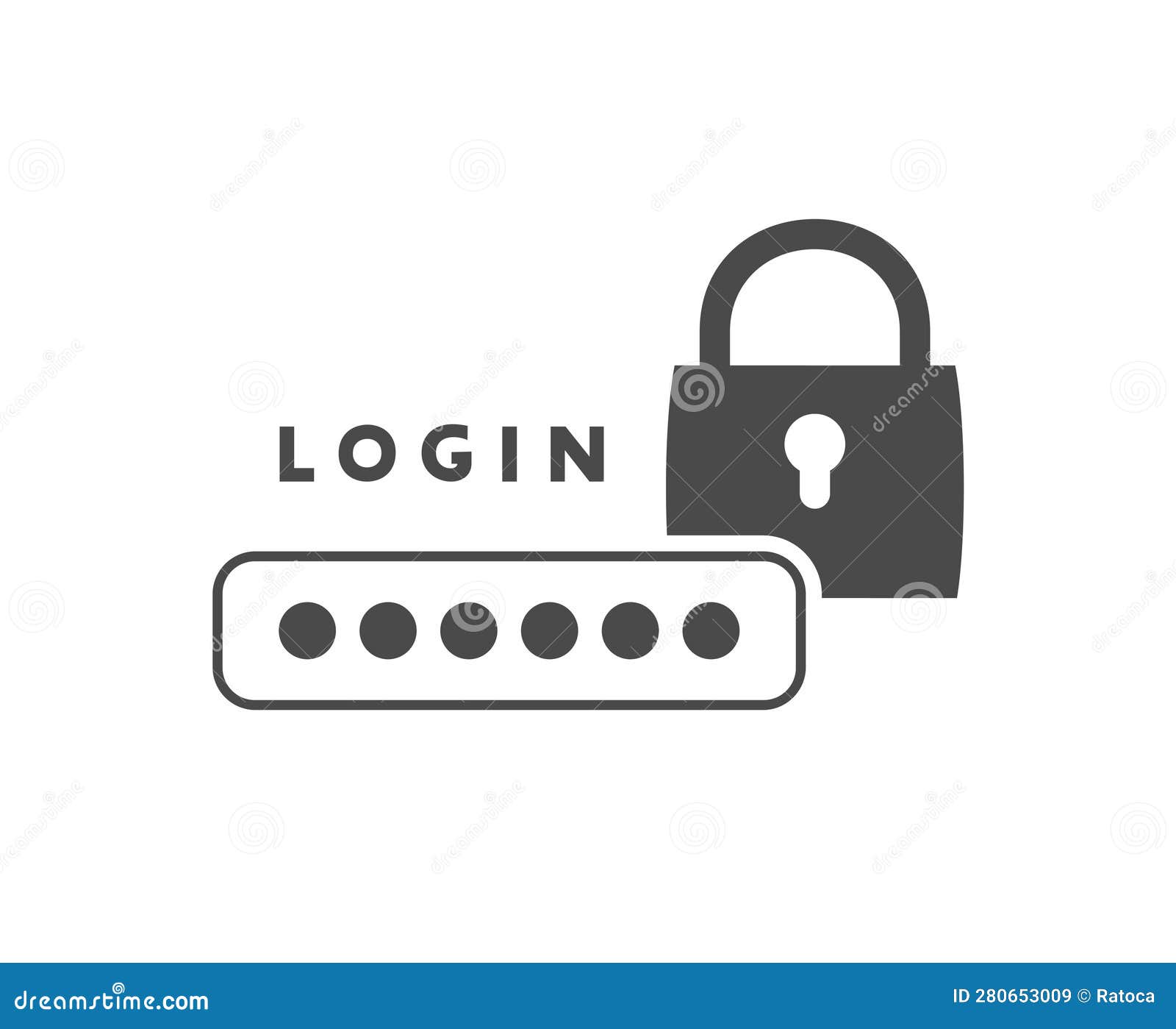 Login lock symbol stock vector. Illustration of close - 280653009