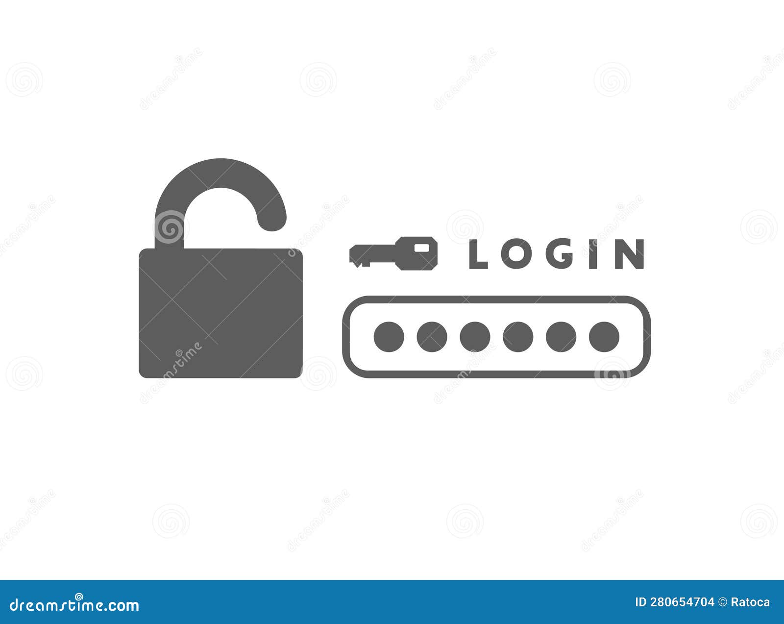 Login lock symbol stock vector. Illustration of unlock - 280654704