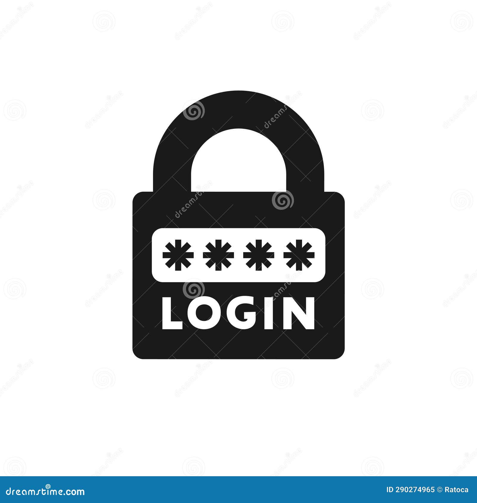 Login lock symbol stock illustration. Illustration of symbol - 290274965
