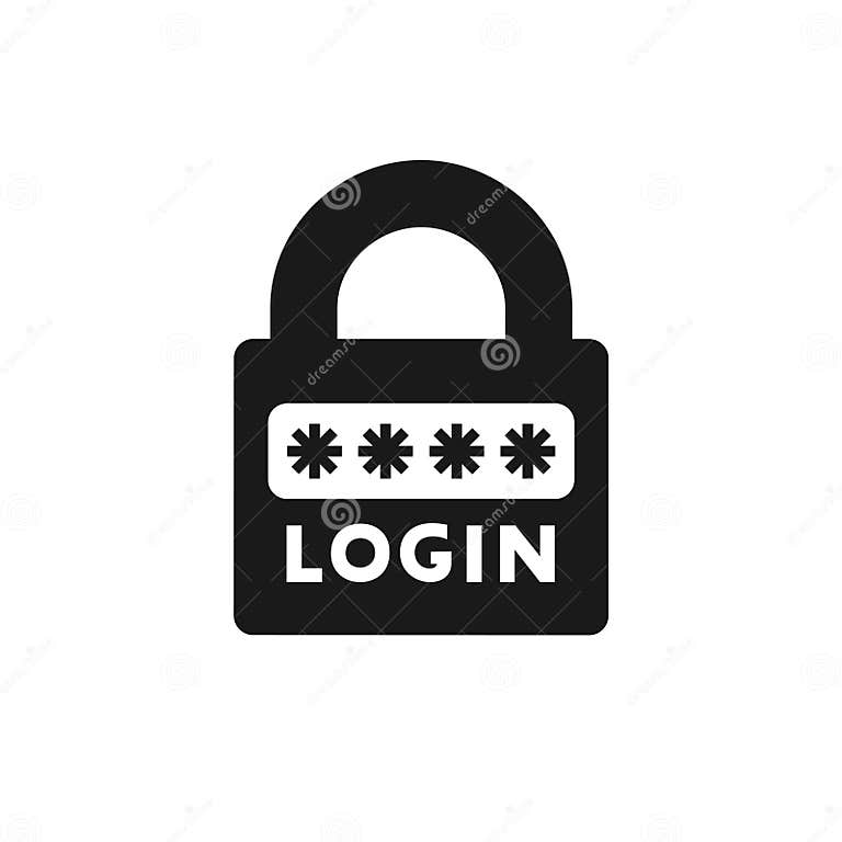 Login lock symbol stock illustration. Illustration of symbol - 290274965