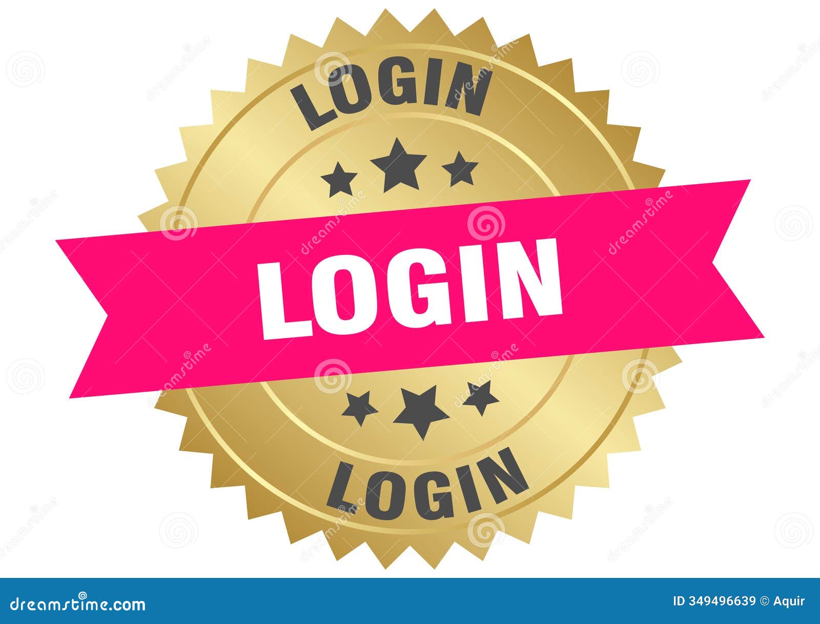 Login. Logon Em Cor-de-rosa E Dourado Isolado Em Fundo Transparente ...