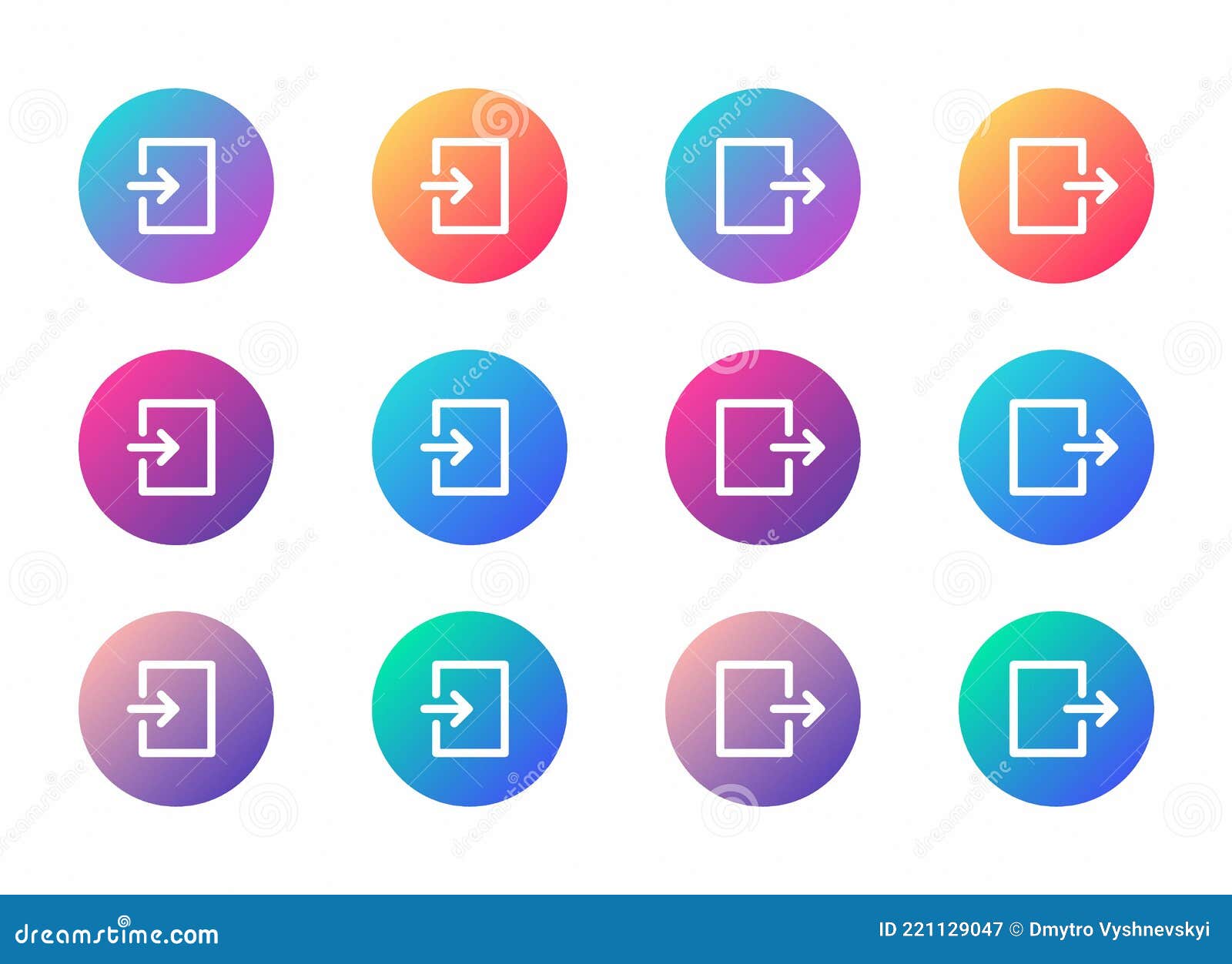 Login Logout Account Ui Web Button. Ui Elements Stock Vector ...